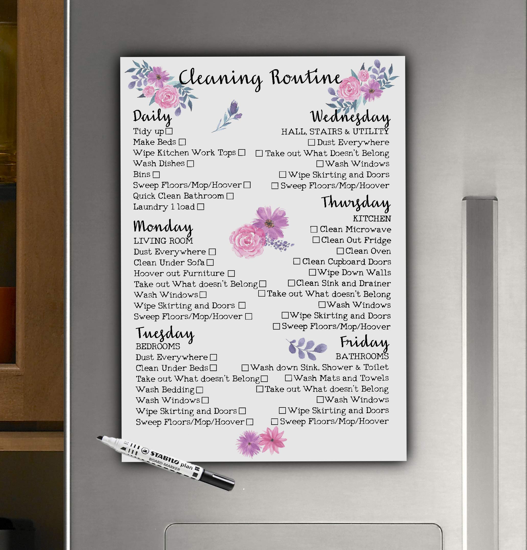Buy Cleaning Checklist Weekly Cleaning Routine Family Chores Buy Cleaning Checklist Weekly Cleaning Routine Family Chores