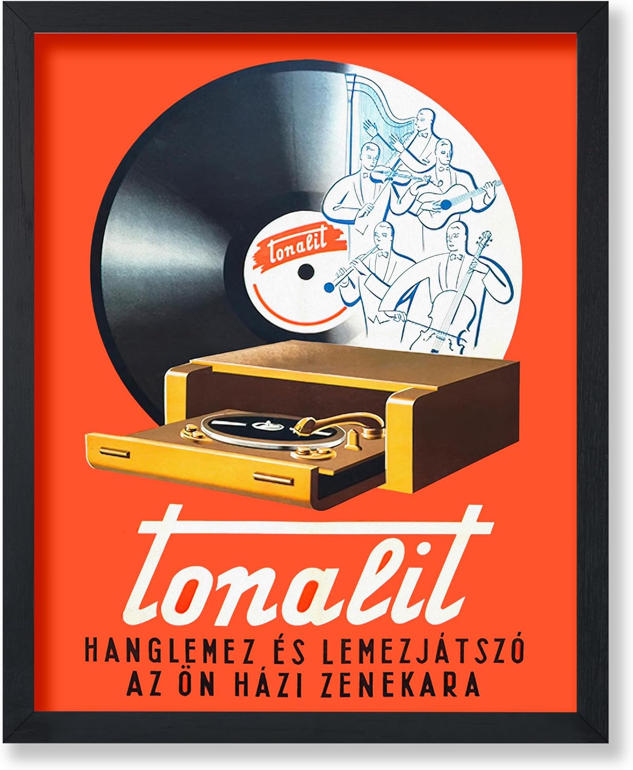 Amazon.com: Poster Master Vintage Tonalit Poster - Retro Record Player ...