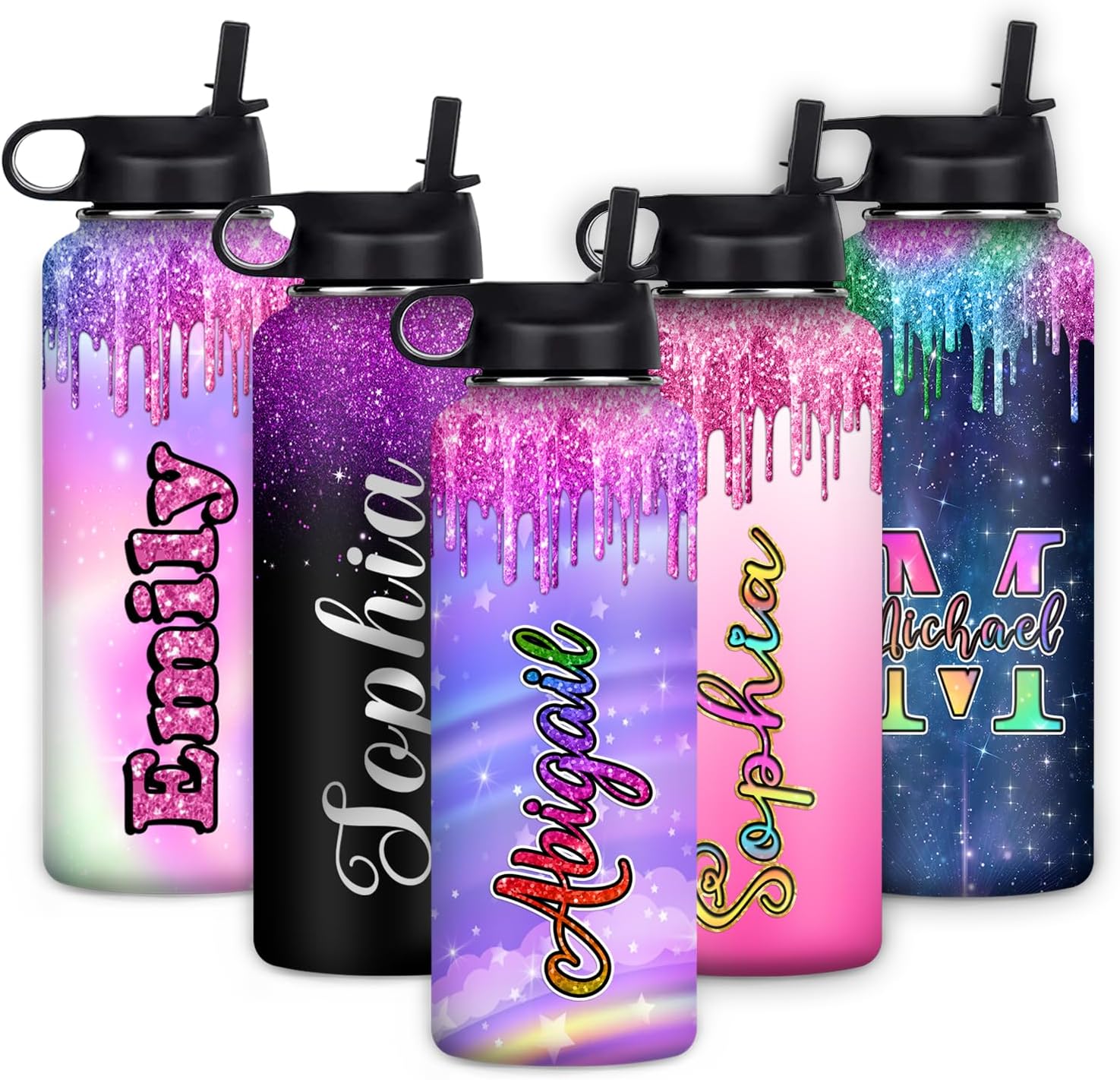 Amazon.com: Custom Girls Water Bottles for School Personalized Water ...