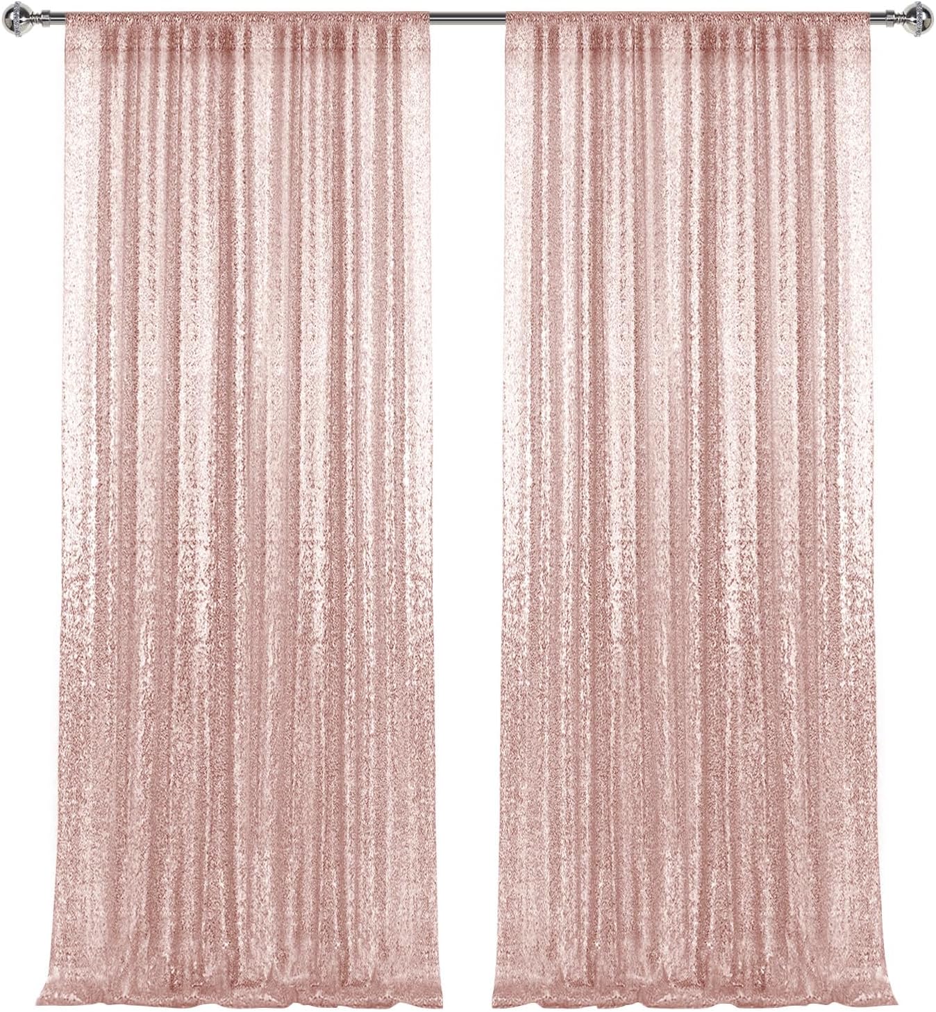Amazon.com: YCC 9X8FT Rose Gold Big Sequin Backdrop Curtain Panel for ...