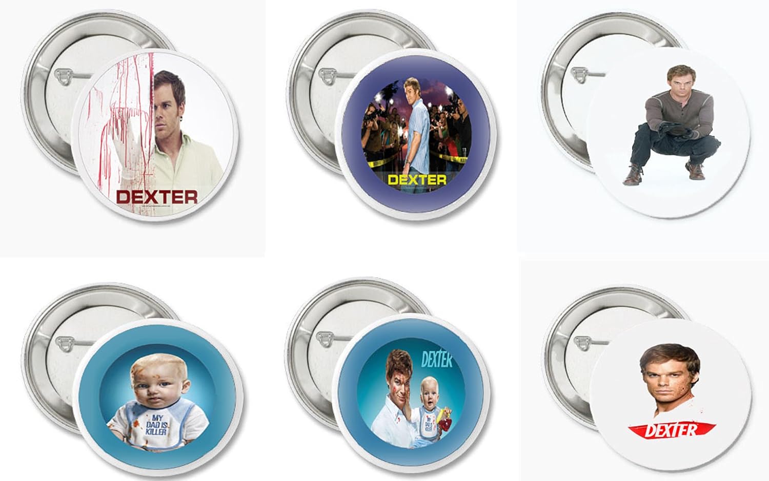 Amazon.com: Dexter Button/Badge 13 Buttons, 1 inch, 1 1/2 Set ...
