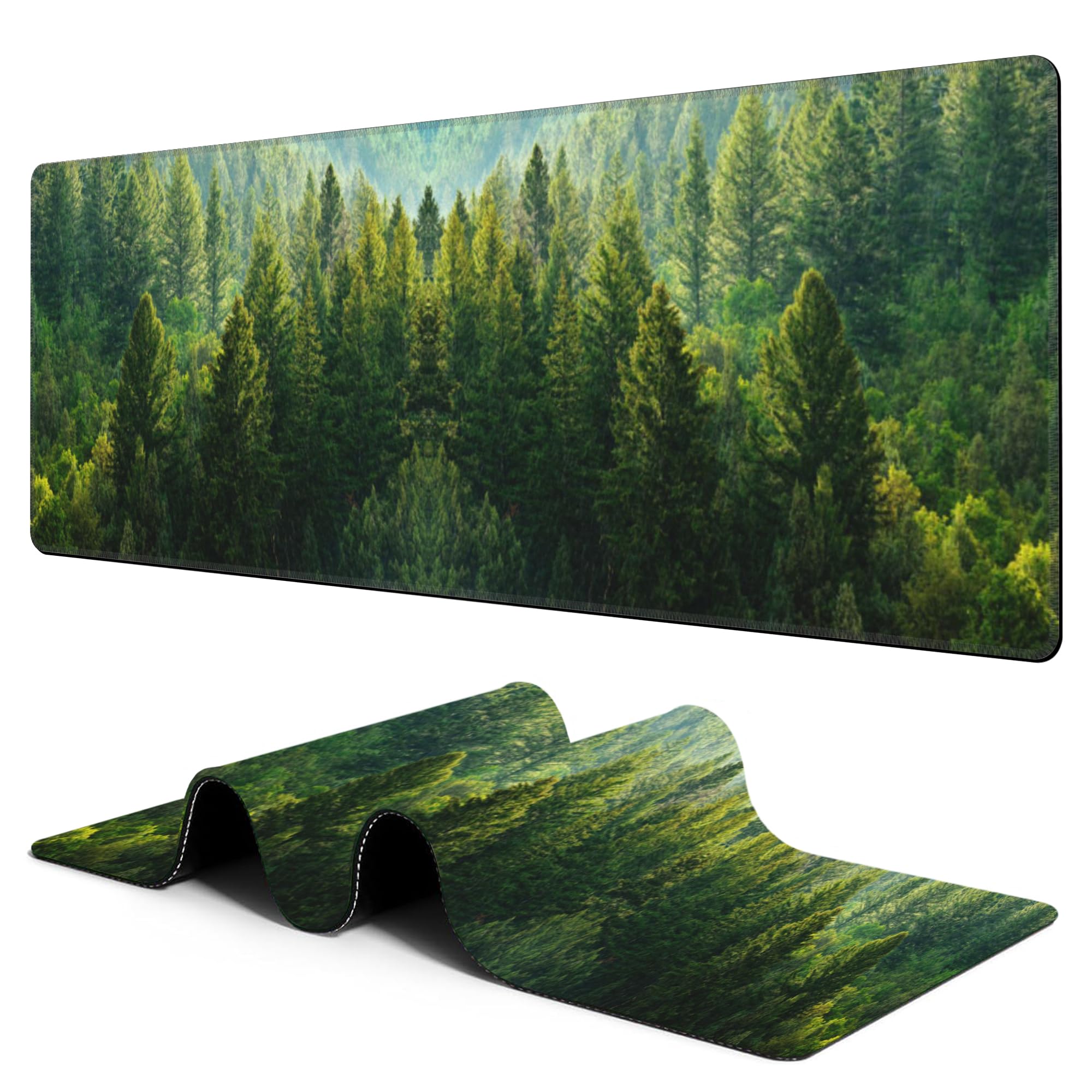 Amazon.com : Hanazaoa Large Mouse Pad Green Forest Extended Gaming ...