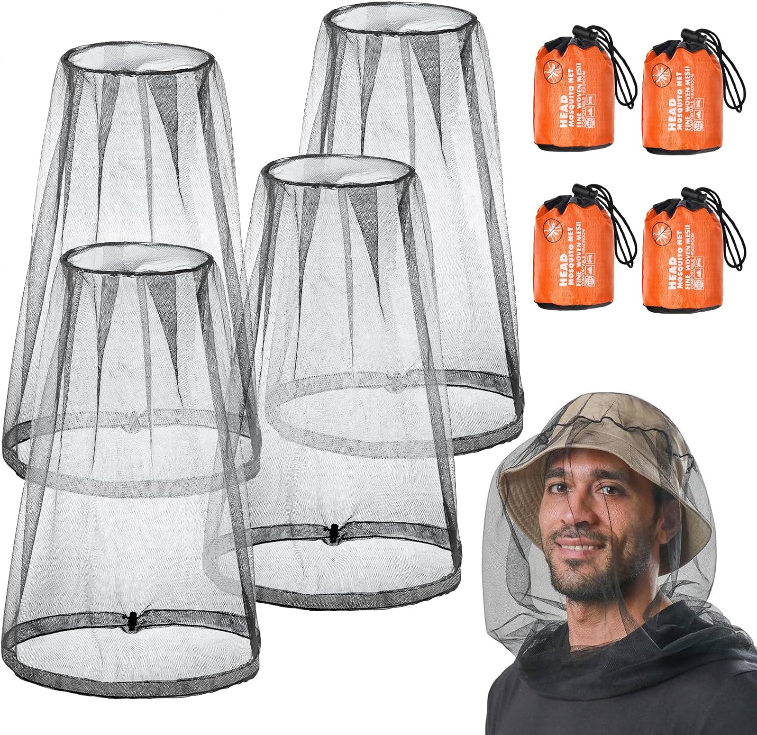 ACWOO Midge Head Net, Mosquito Head Protecting Net with Storage Bag ...