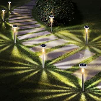 Solar Pathway Lights,10 Pack Solar Lights Outdoor LED Waterproof Solar ...