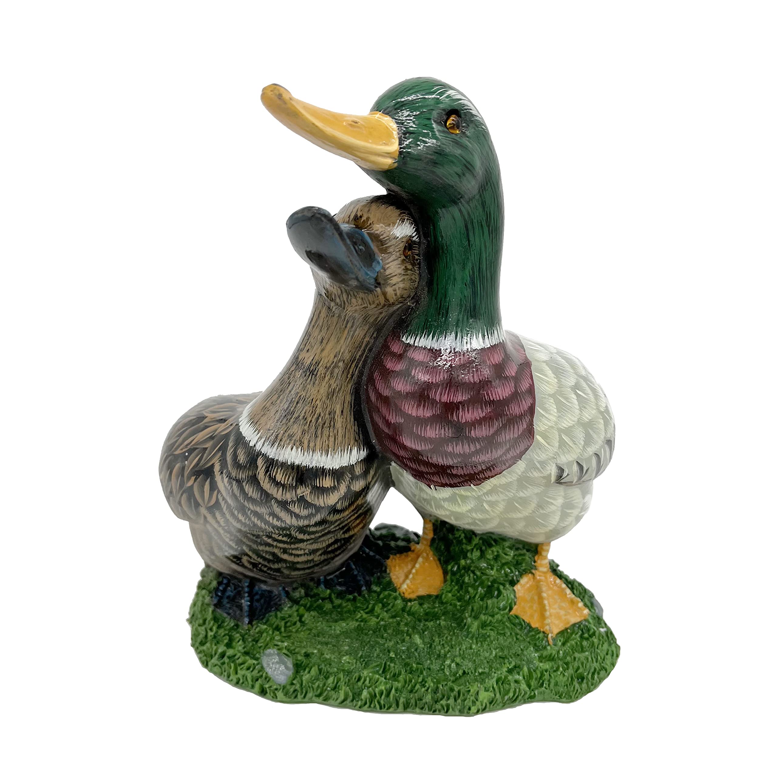 ARTCOS Mallard Duck Couple Statue Home Décor Realistic Painted ...