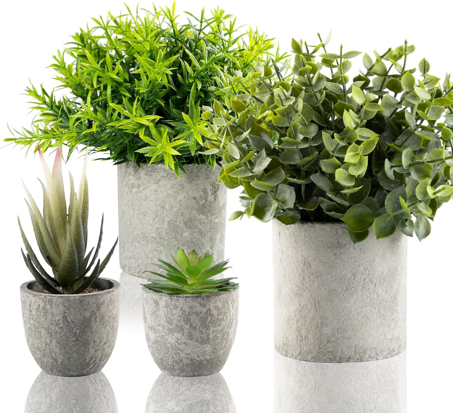Amazon.com: Lemonfilter 4 Pack Fake Plants, Small Eucalyptus Rosemary ...