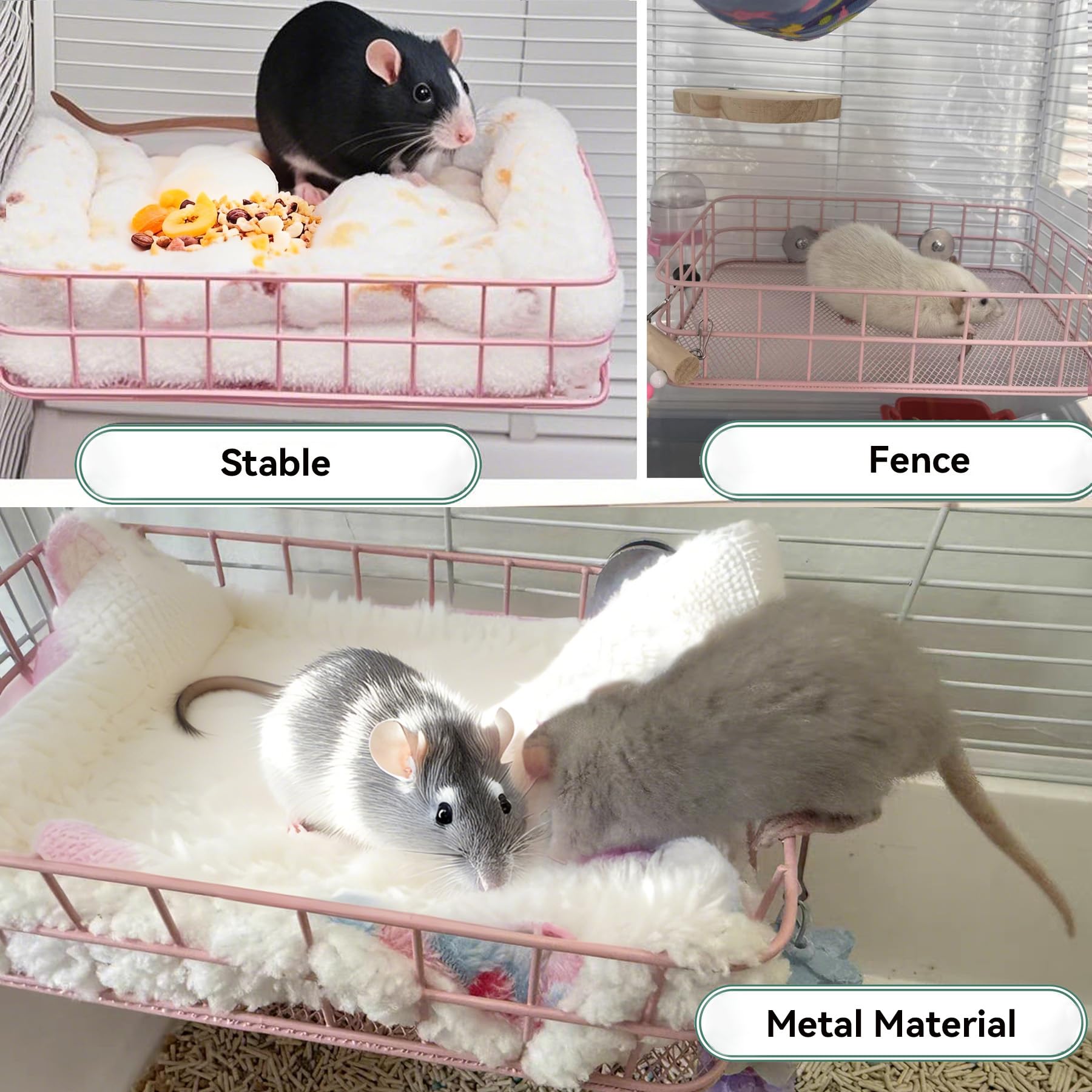 2-door Organizer Metal Cage Platform With Soft Mat - Hanging Ledge For ...