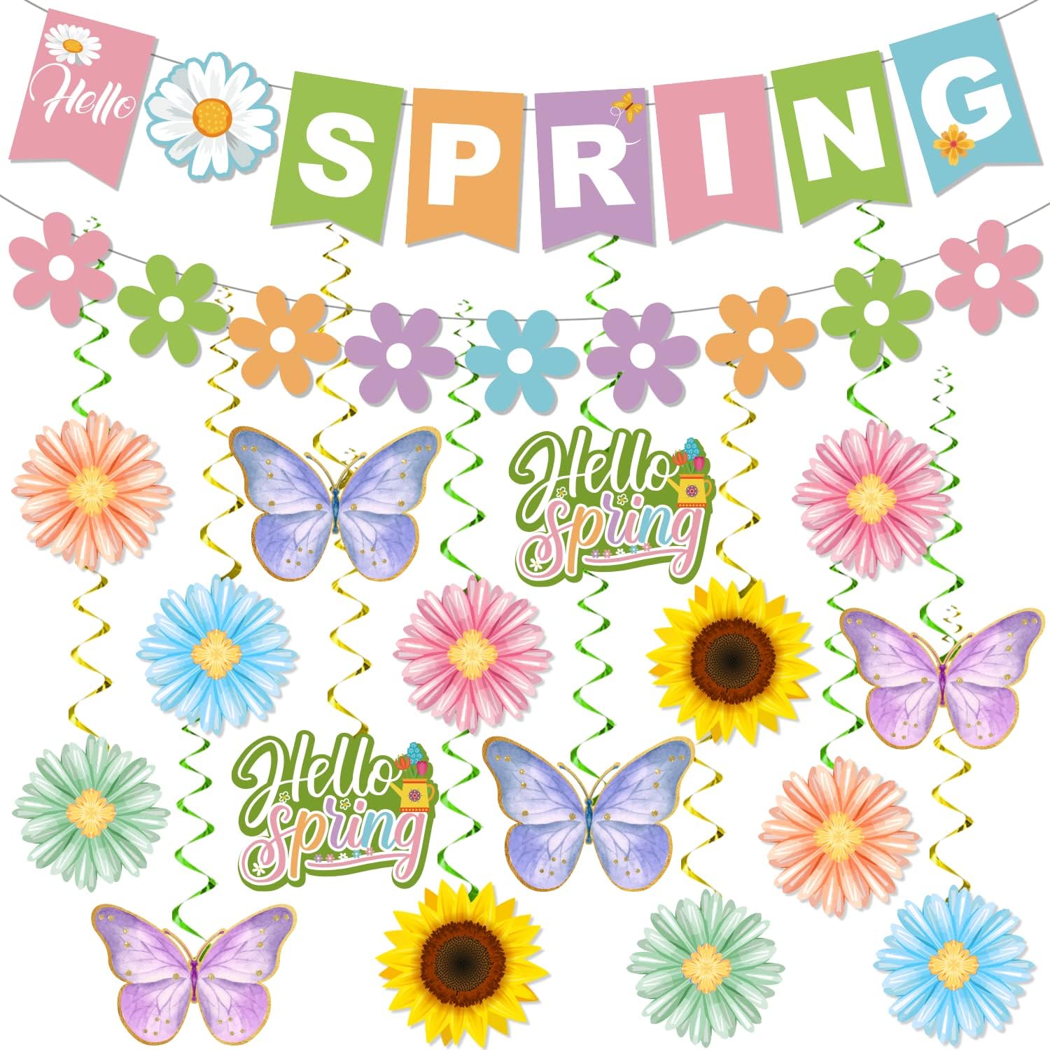 Amazon.com: KORHONEN Hello Spring Party Decorations Include Hello ...