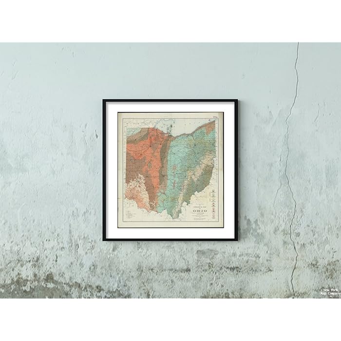 Buy 1909 Map Ohio A Geological of Ohio Geologic Formations Shown by ...