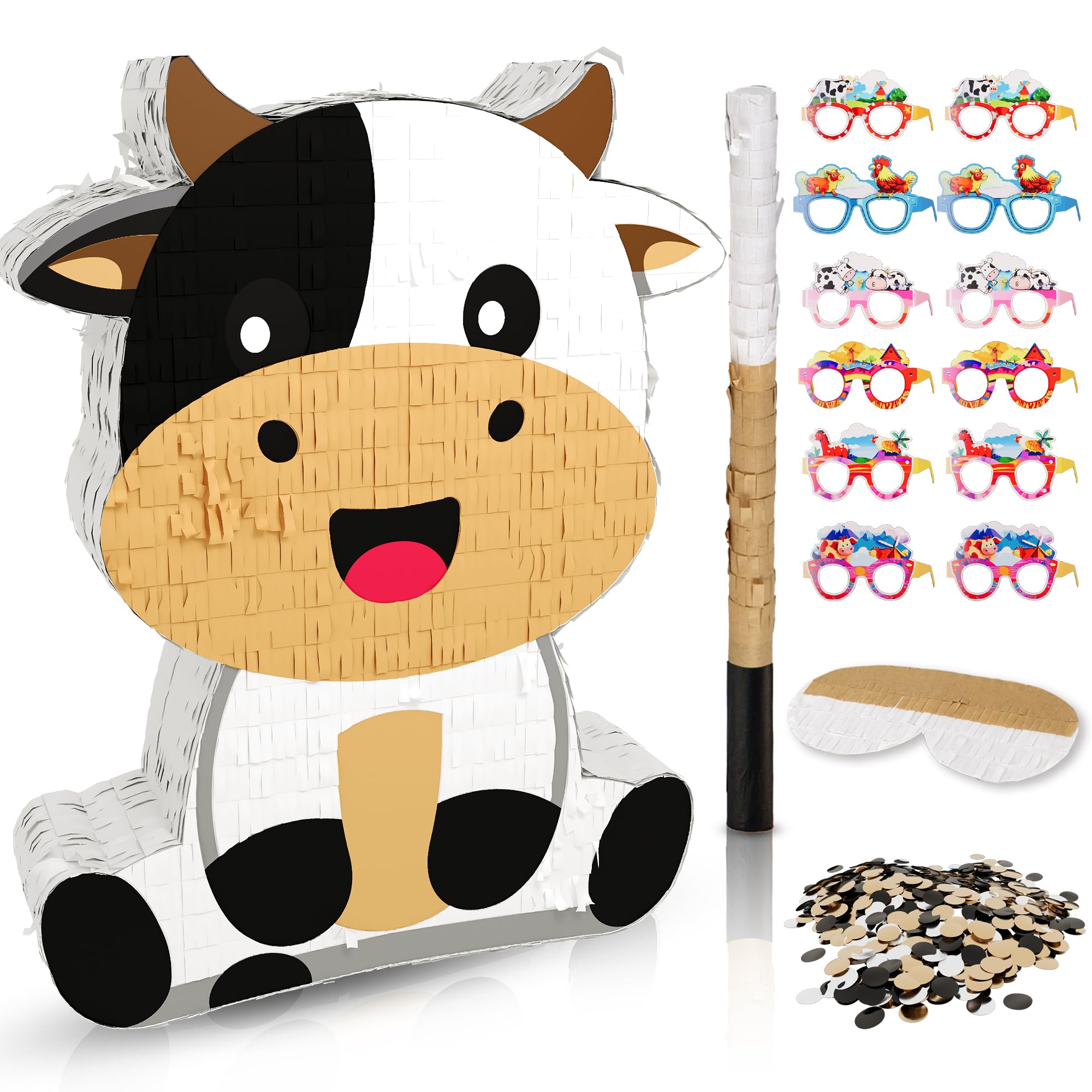 Amazon.com: Cute Cow Piñata for Birthday Girls and Boys, Yellow Cow ...