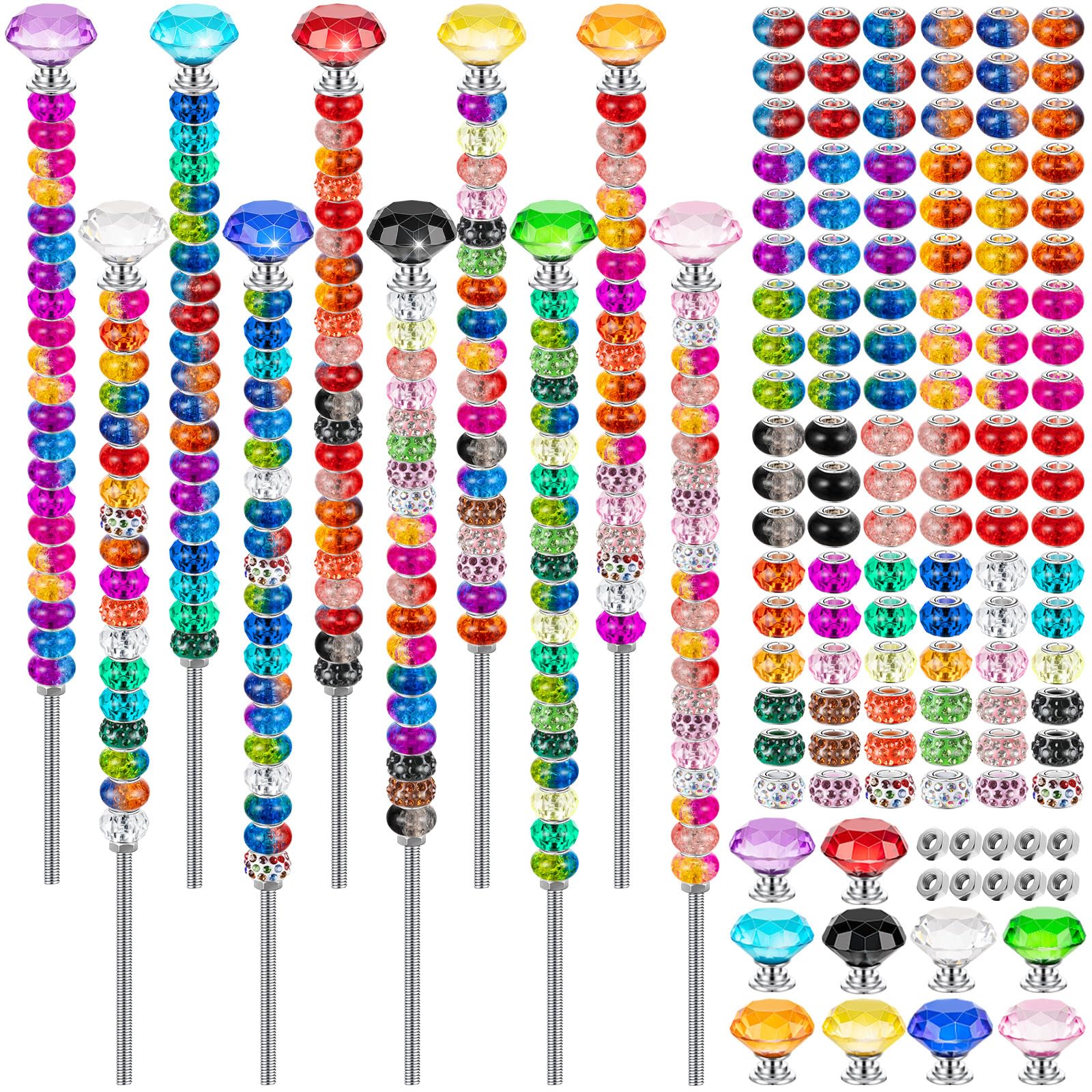 Amazon.com: 230 Pcs Beaded Garden Stakes, DIY Fairy Wand Garden Stake Beads Kits with 200 ...