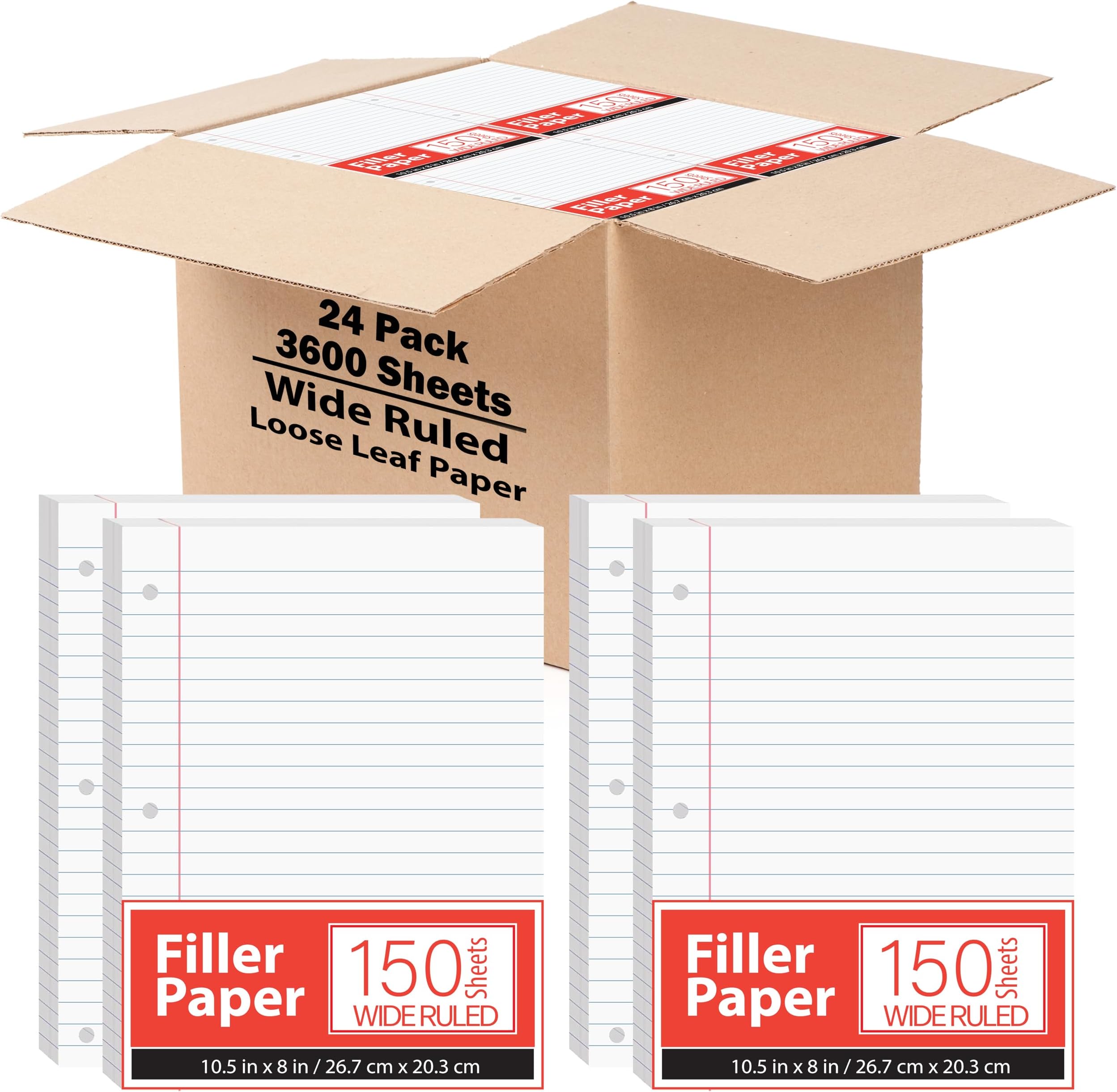 Amazon.com : Notebook Paper, Loose Leaf Paper, Wide Ruled Notebook ...