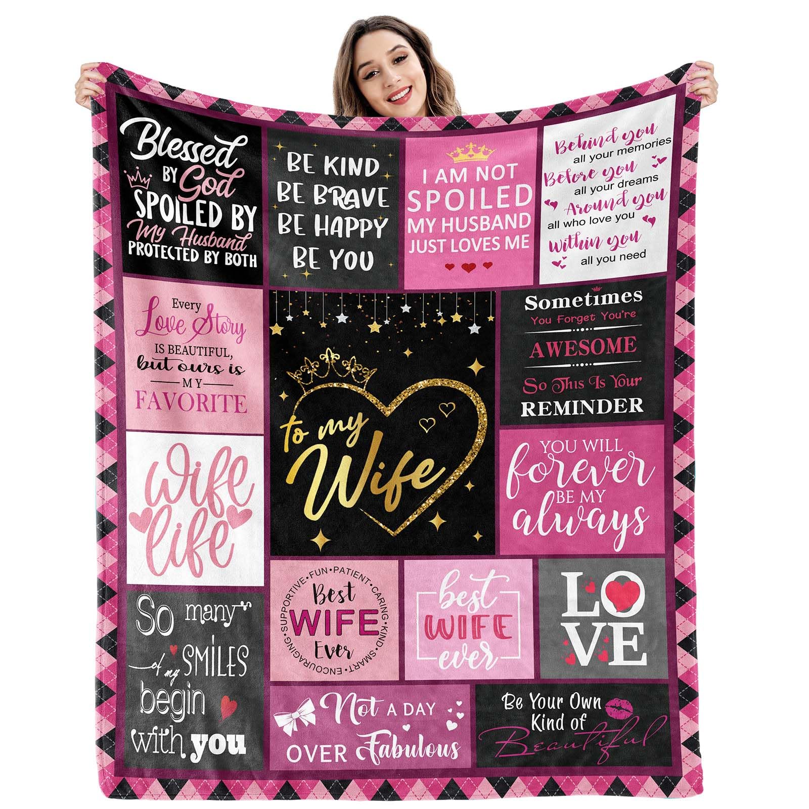 qixnzagr Birthday Gift for Women Wife Gift Anniversary Blanket Gifts ...