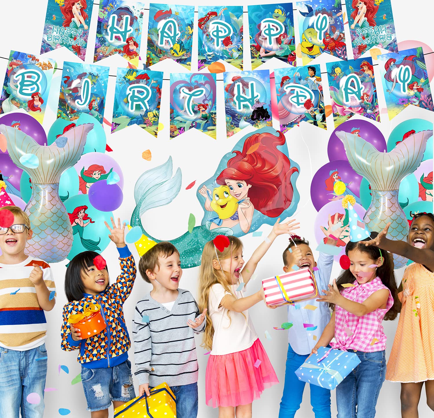 Little Mermaid Birthday Party Decorations for Girls Ariel Princess ...