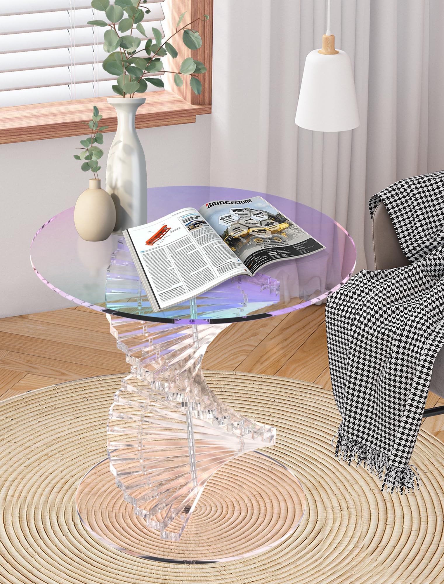 Amazon.com: Acrylic Coffee Table, DNA Spiral Clear End Table, Modern ...