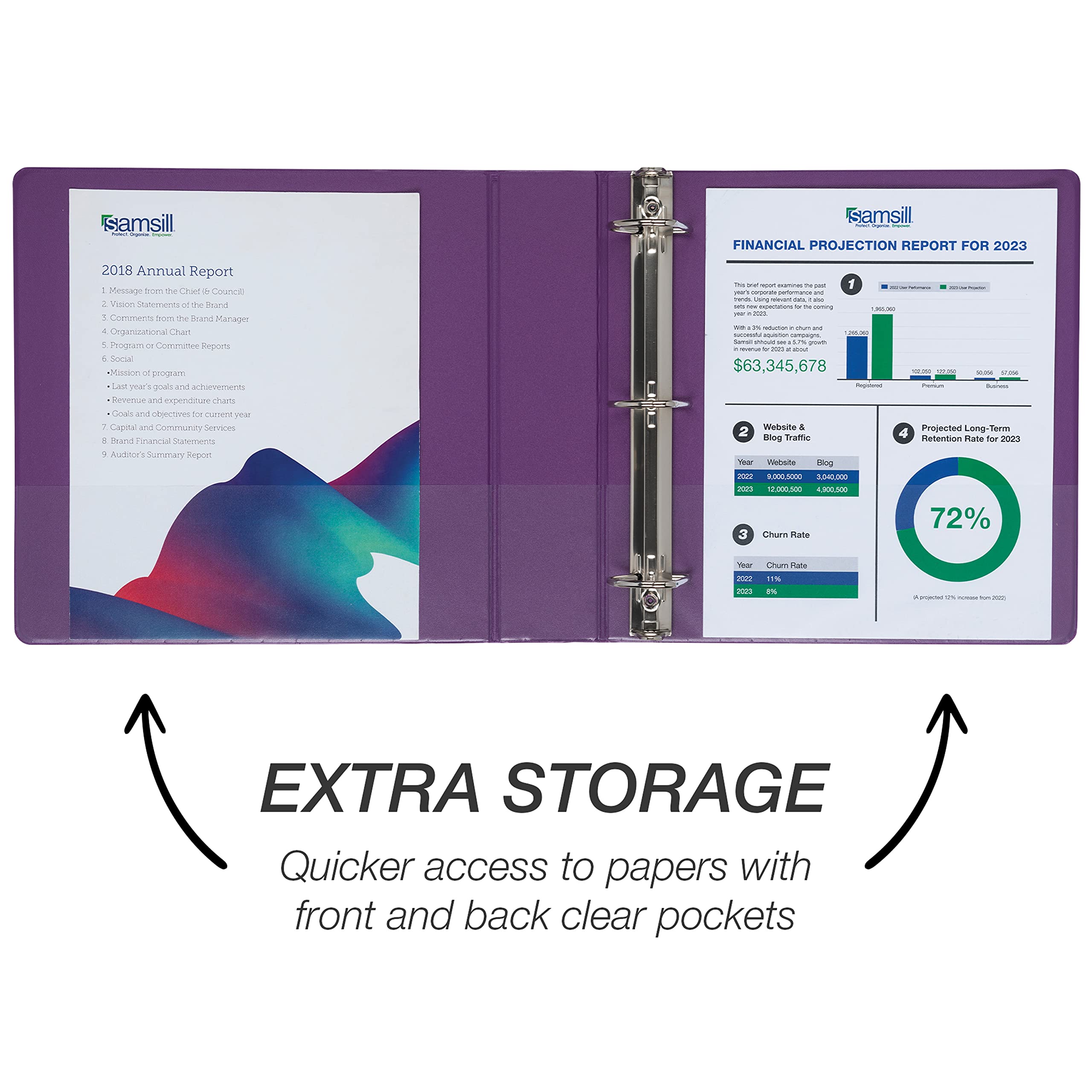 Snapklik.com : Samsill Durable 2 Inch 3 Ring Binder