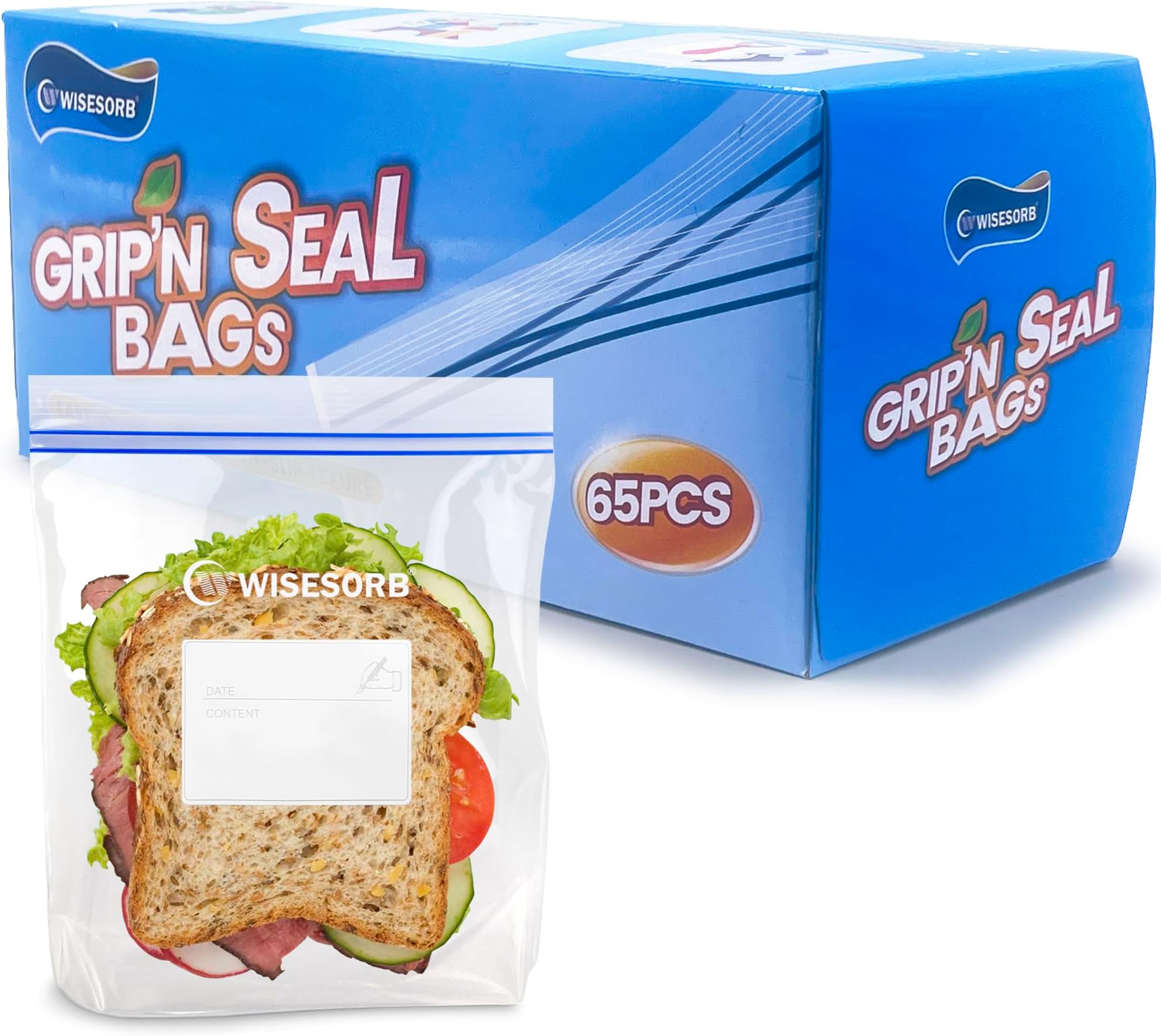 Amazon.com: 365 by Whole Foods Market, Double Zipper Sandwich Storage ...