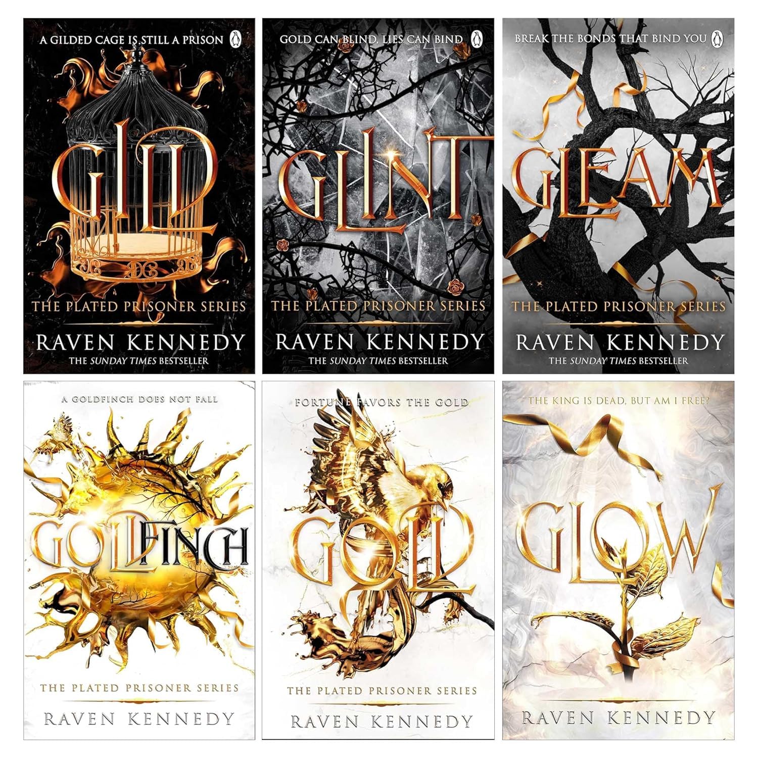 The Plated Prisoner Series By Raven Kennedy 6 Books Collection Set (Gild, Glint, Gleam, Glow ...