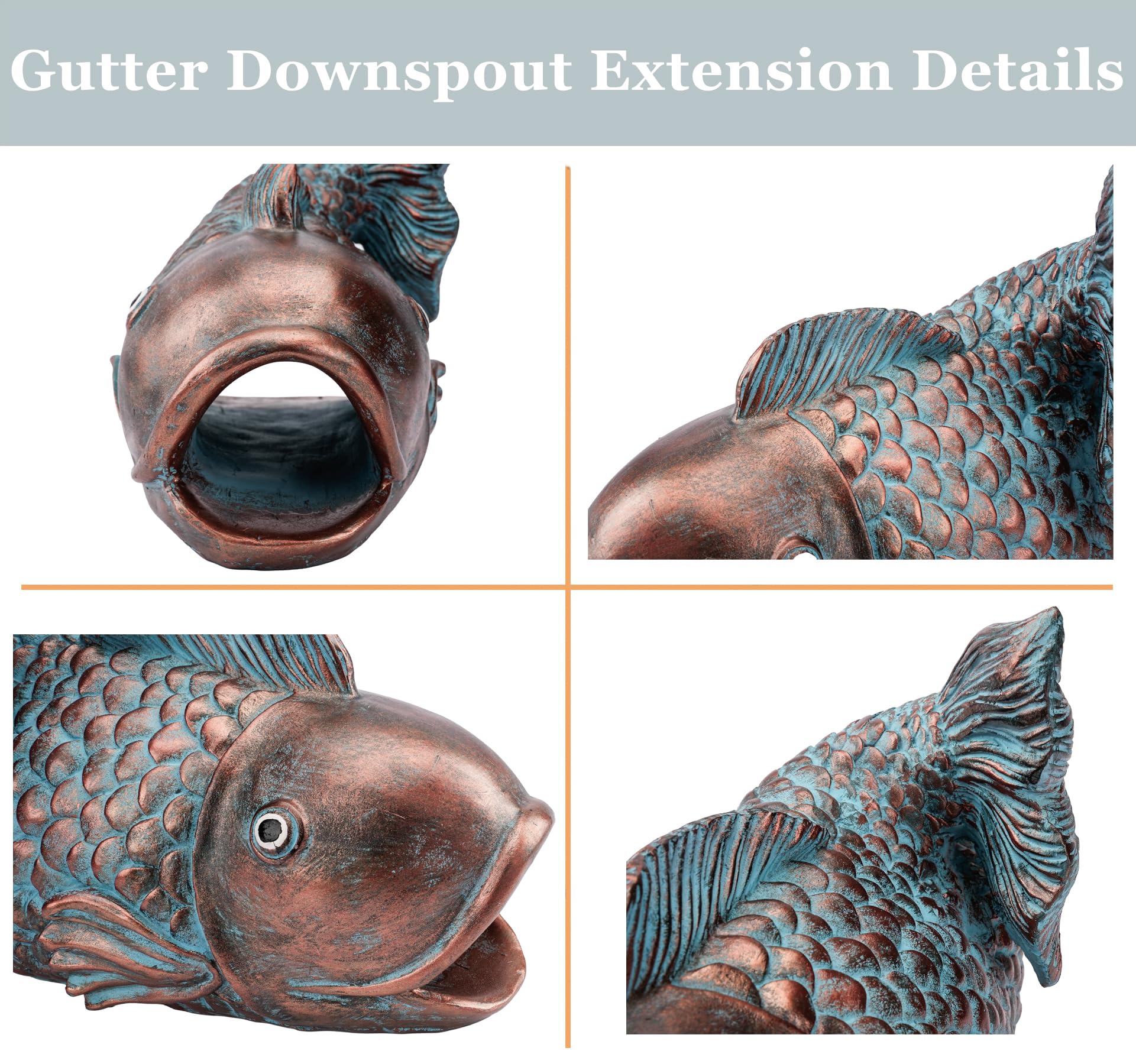 Snapklik.com : Real Fish Sculpture Gutter Diverter Rain,Eco-Friendly ...