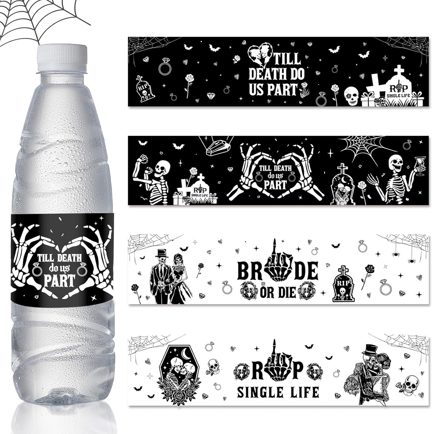 Amazon.com: 20Pcs Bride or Die Water Bottle Labels Till Death Do Us ...