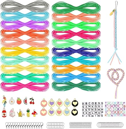 Amazon.com: 20 Bundles Lanyard String Kit, Gimp Bracelet Making Kit ...