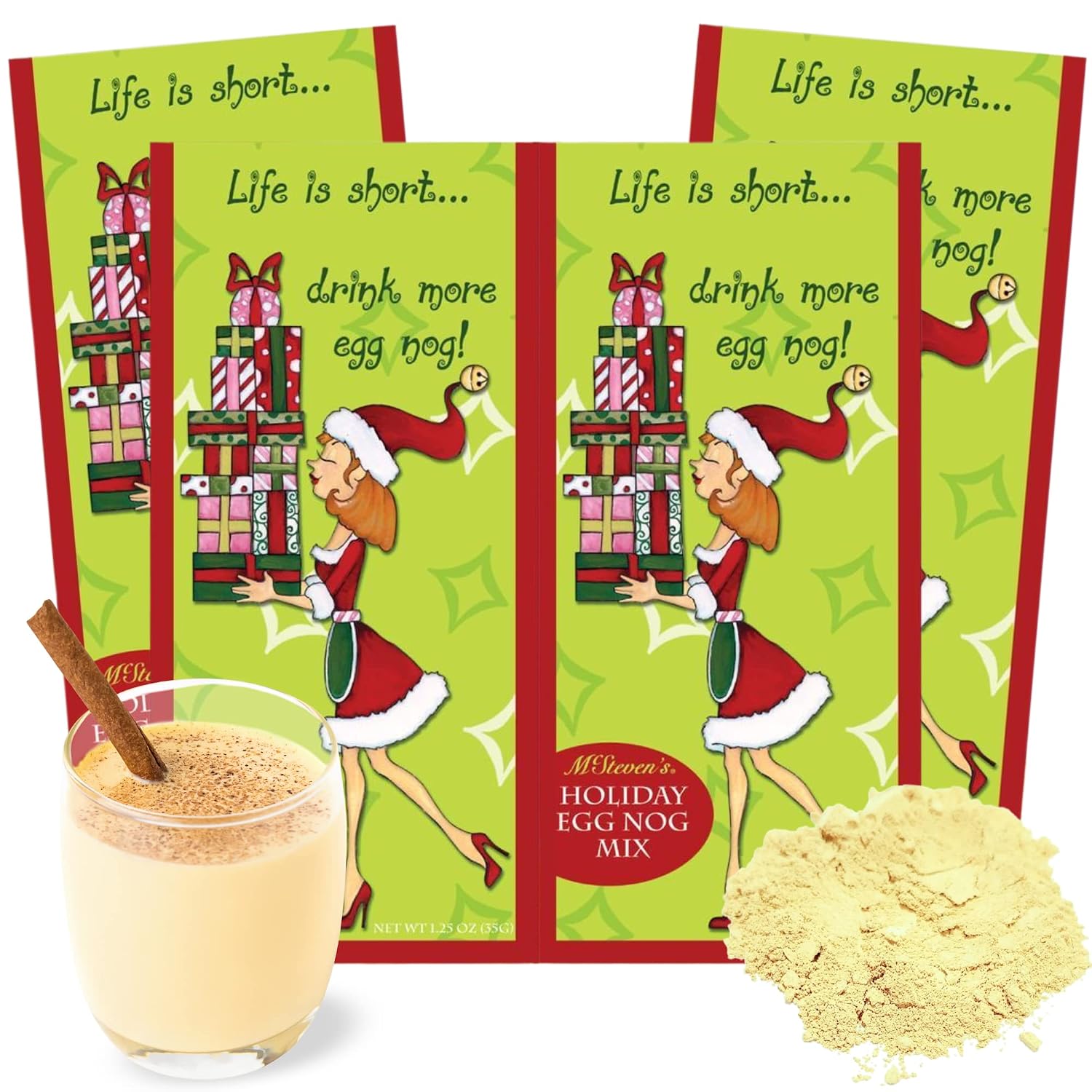 Amazon.com : Needzo Powdered Eggnog Drink Mix Individual Packets ...