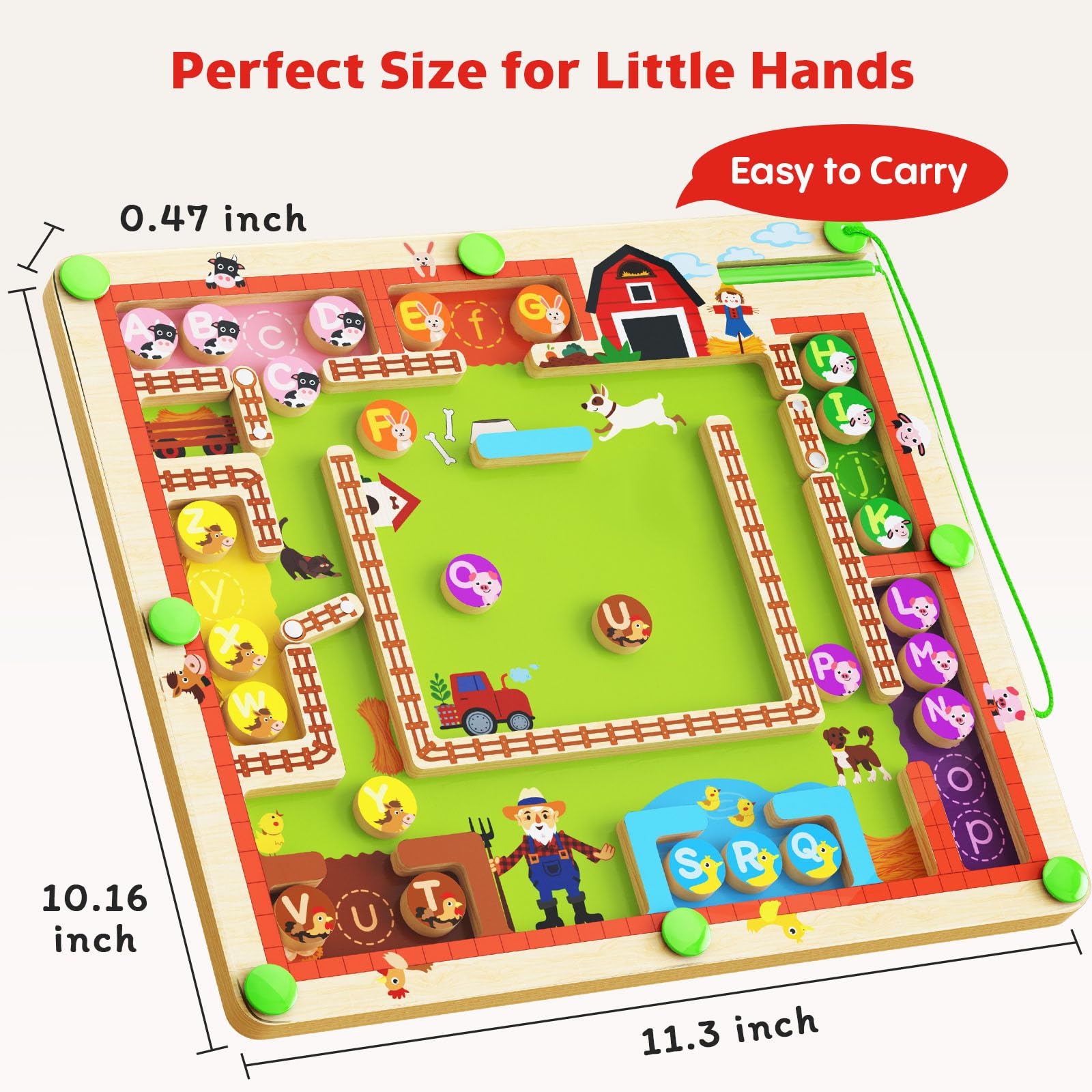 Snapklik.com : Farm-themed Magnetic Alphabet Letter Maze, Montessori ...