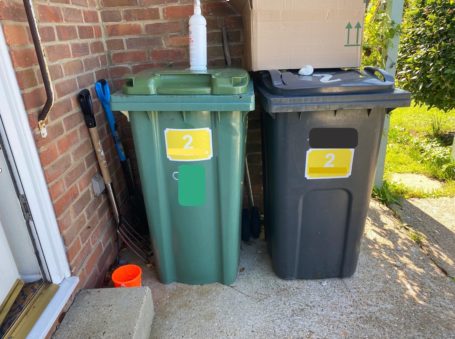 Pack of 4 Personalised Printed Wheelie Bin Number Stickers with House ...