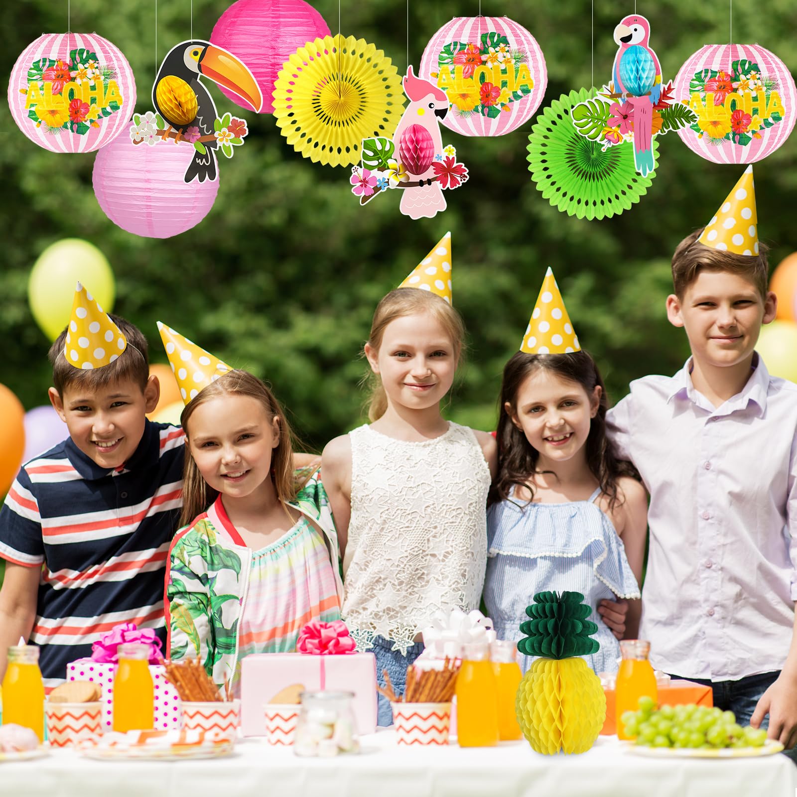 Summer Decor 16 Piece Summer Party Decorations Set - Paper Lanterns ...