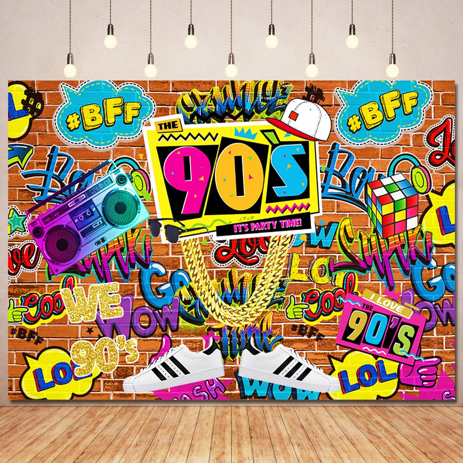 Amazon.com : Ayayiya Back to The 90s Backdrop for Photoshoot 90s Party ...