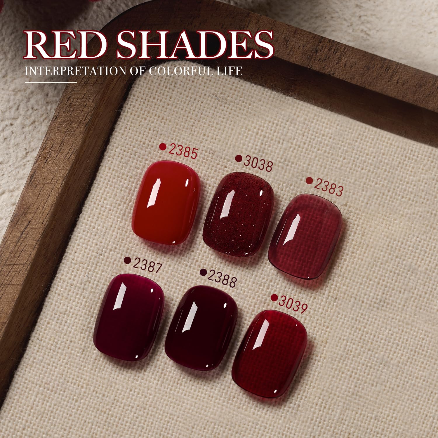 Snapklik.com : Red Gel Nail Polish Set, 6 Colors Burgundy Cherry Jelly ...