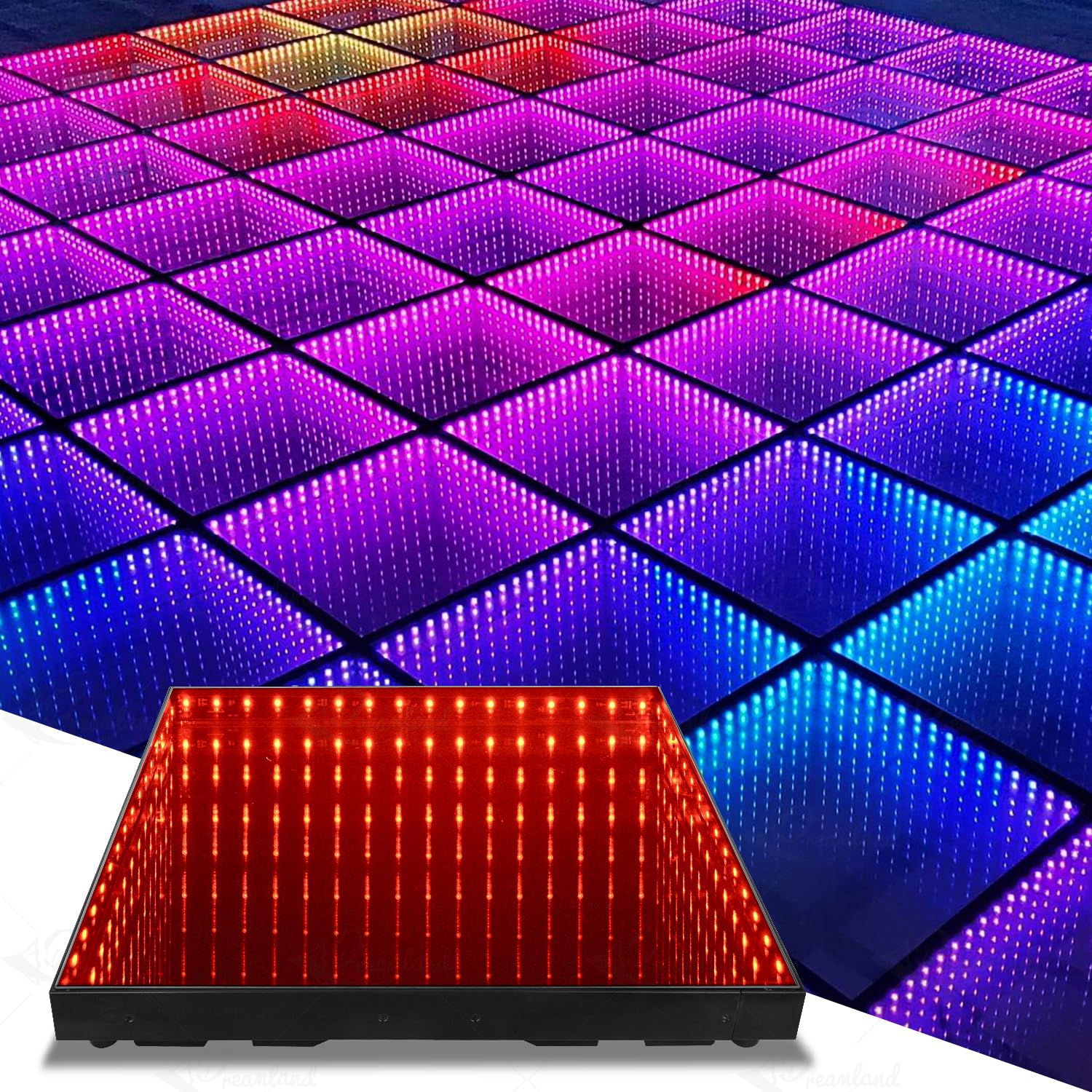 Dance Floor Stage Lights Temperedglass With Flight Case Infinity Mirror ...