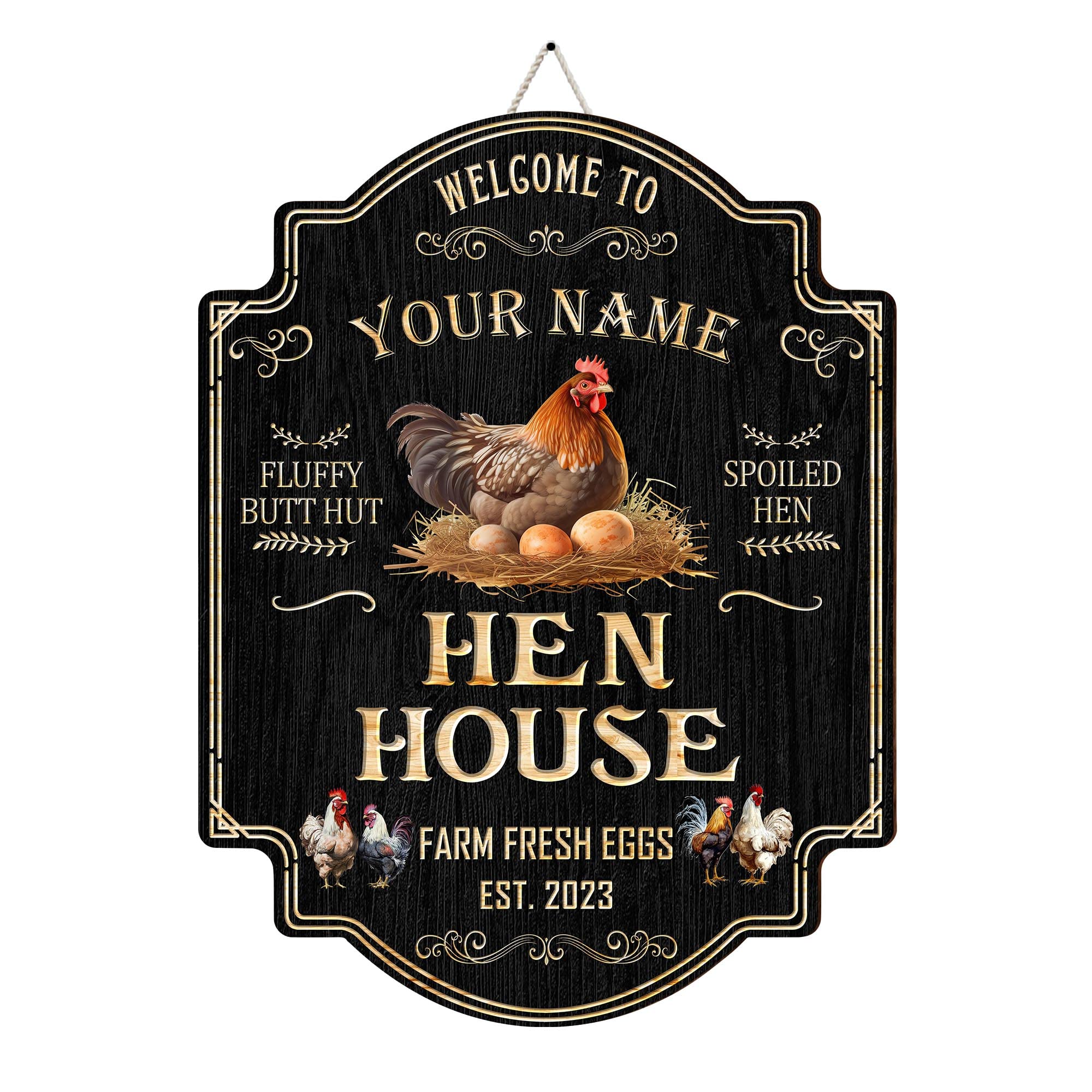 Amazon.com : WODORO Personalized Chicken Coop Hen House Fluffy Farm ...