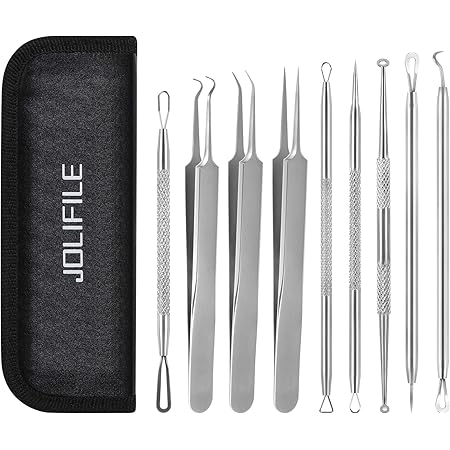 9 Mitesserentferner Pickel Ausdrücken Werkzeug + 4 Pinzetten Set + 2 ...
