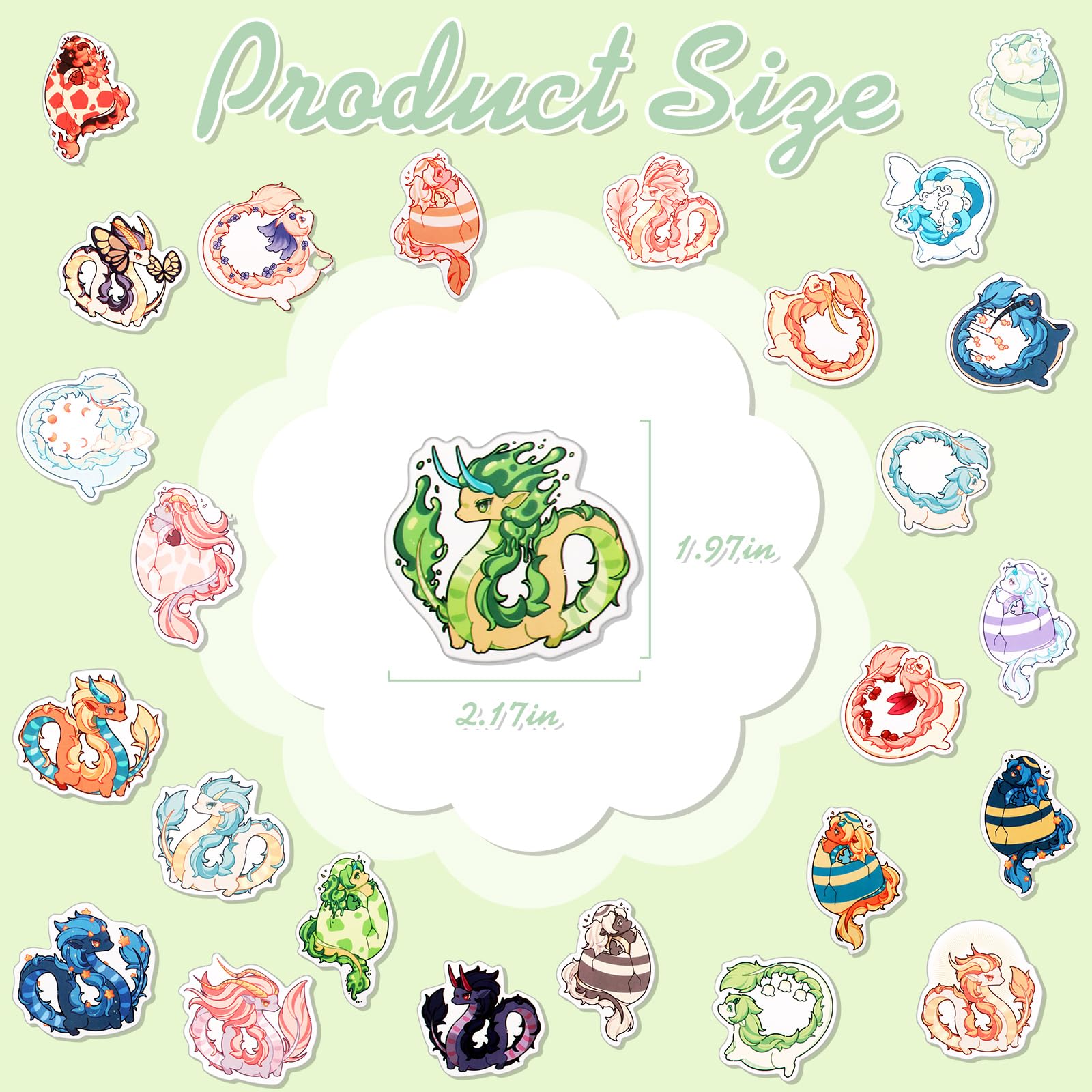 Snapklik.com : 100 Pcs Dragon Decal Dragon Stickers For Water Bottles ...