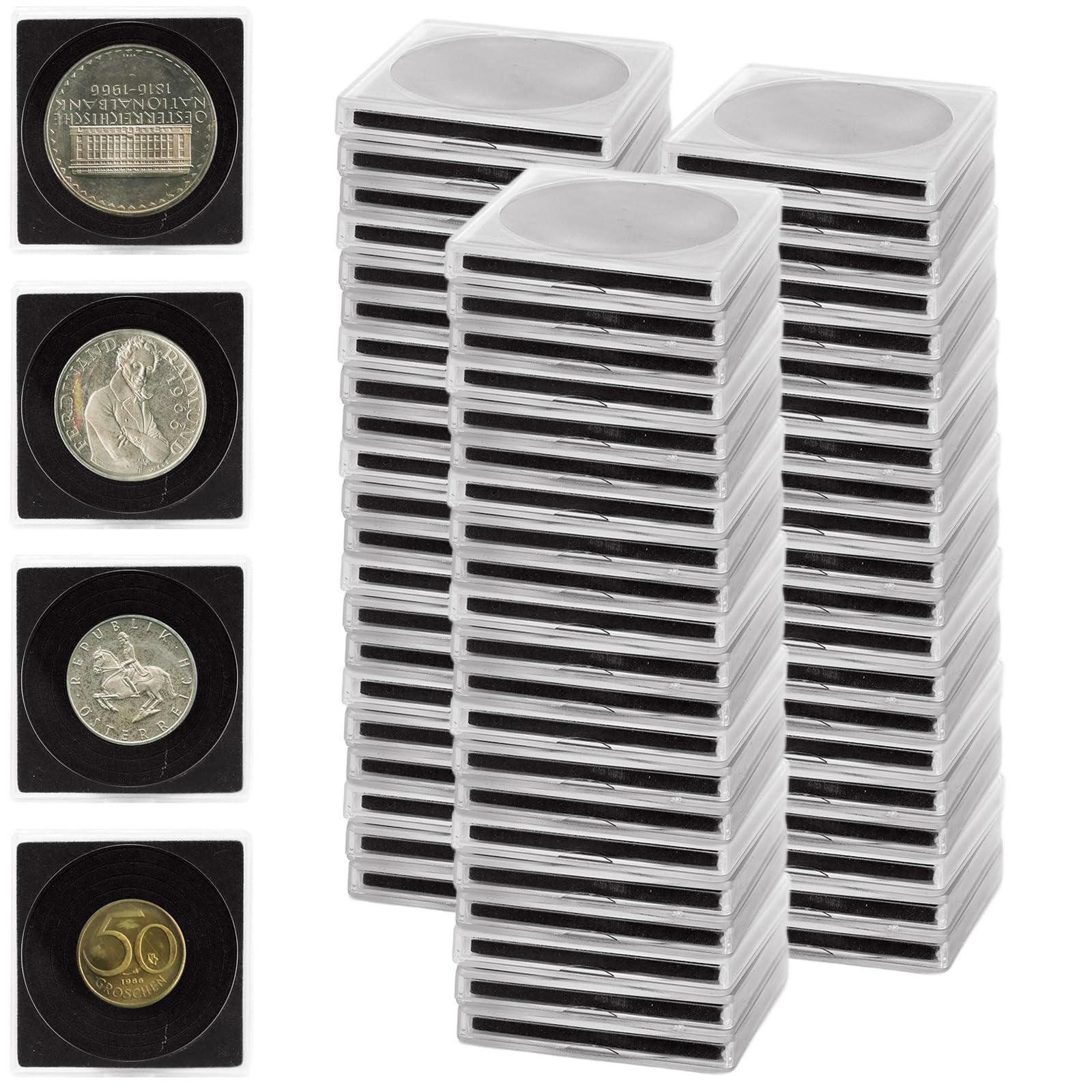 Amazon.com : 60 Pack Coin Cases for Collectors, Plastic Coin Display ...