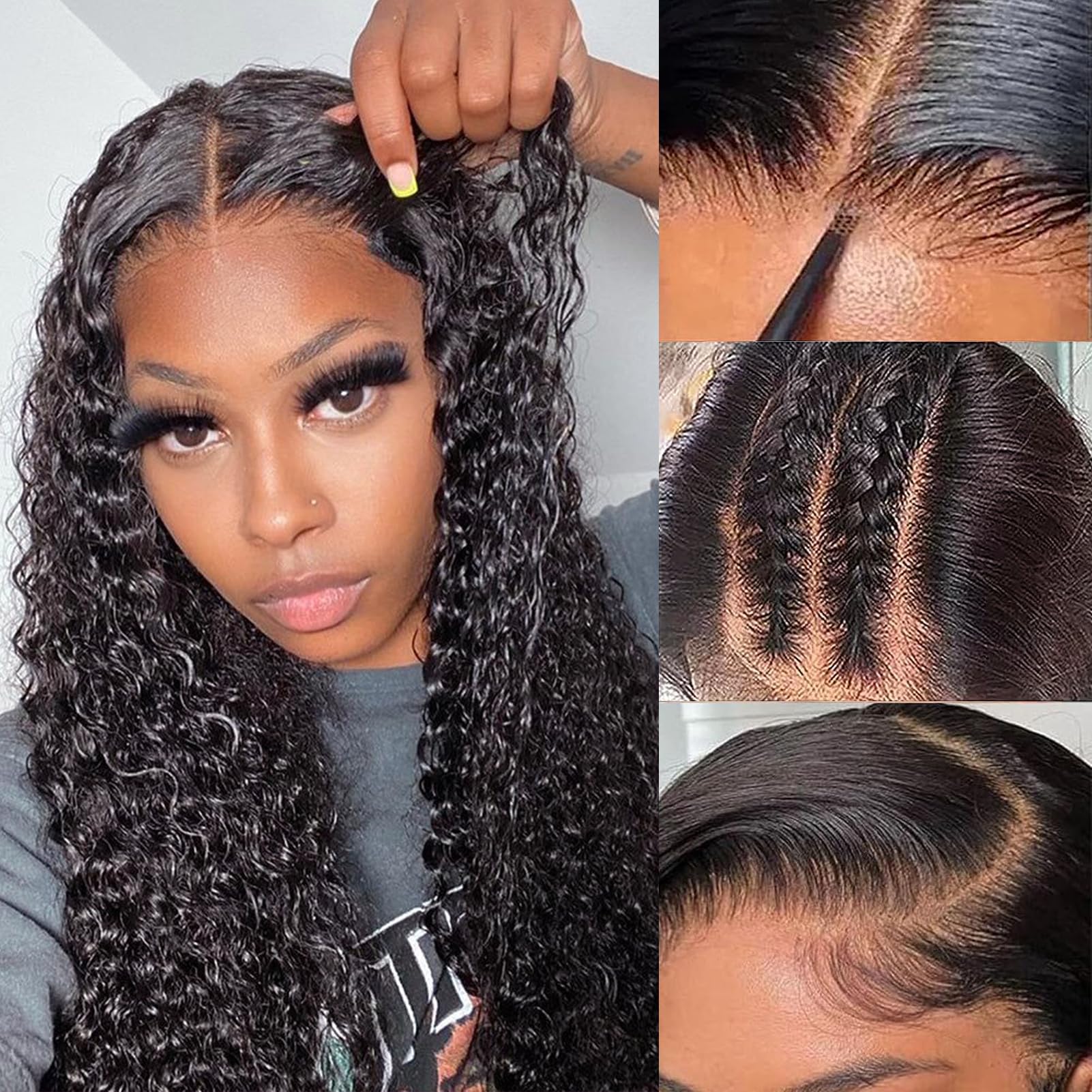 Amazon.com : MEGALOOK 26inch 5x5 HD Lace Wear and Go Glueless Wigs ...