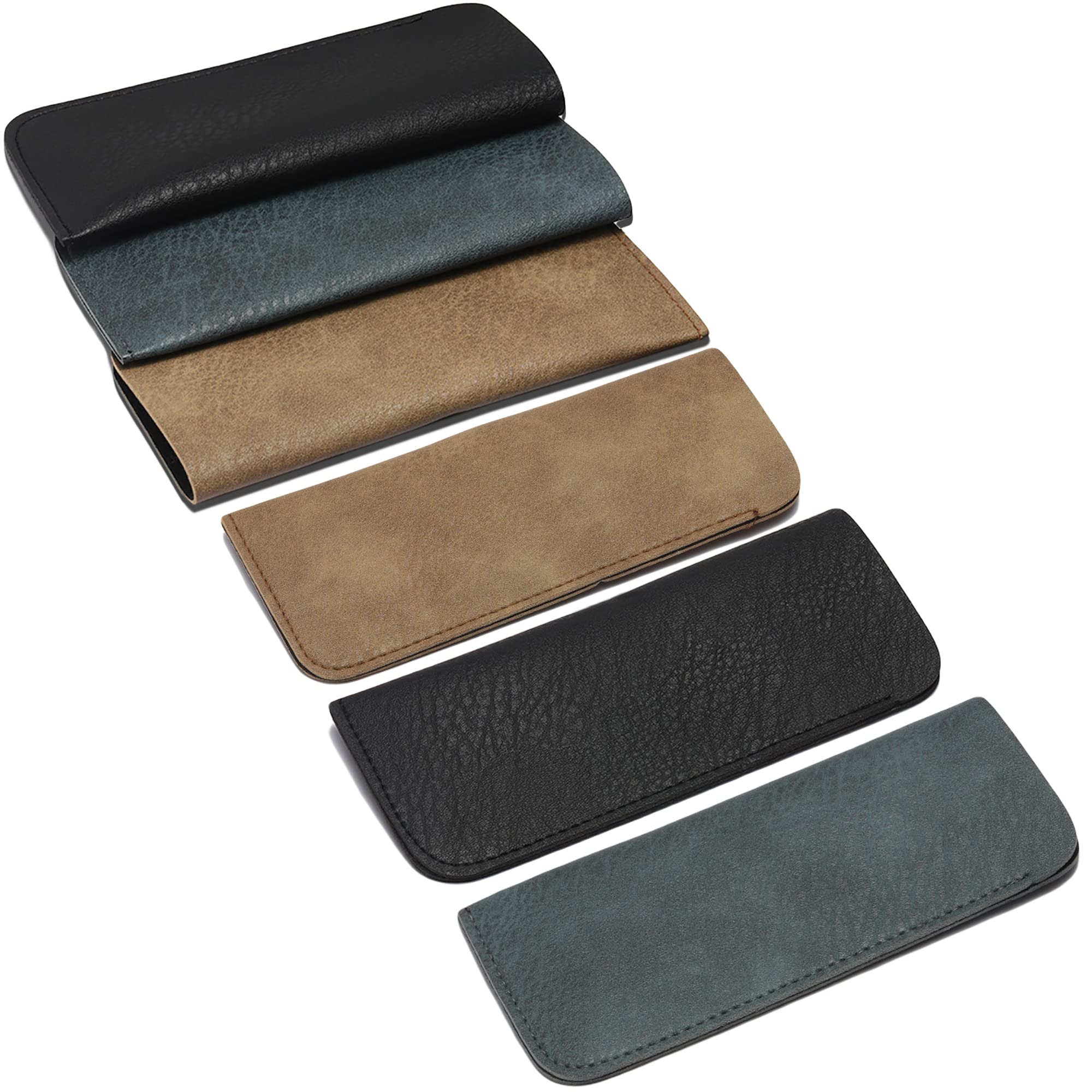 DIYOMR 6 Pack Soft Leather Eyeglass Bags Portable Unisex Glasses Pouch ...