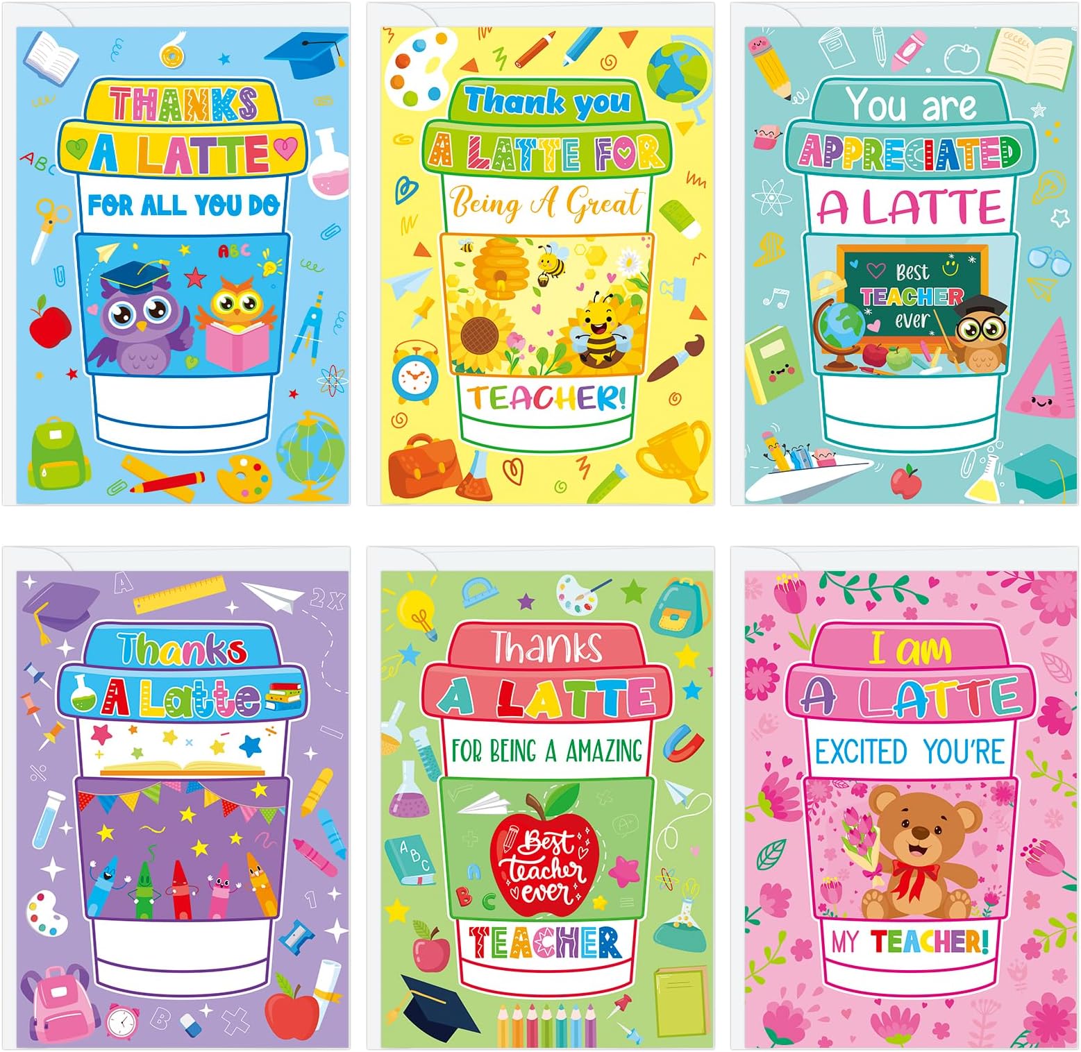 Amazon.com : Fancy Land Valentine's Day Coffee Gift Card Holders Latte ...