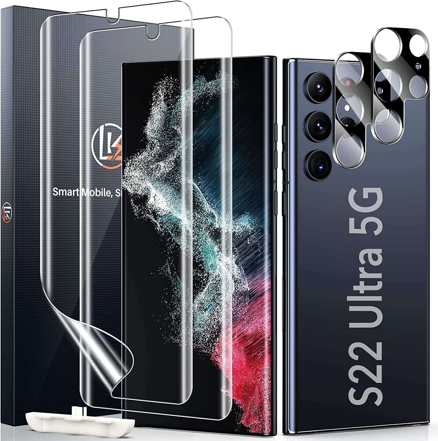 LK 4 Pack Screen Protector Compatible for Samsung Galaxy S22 Ultra 5G ...