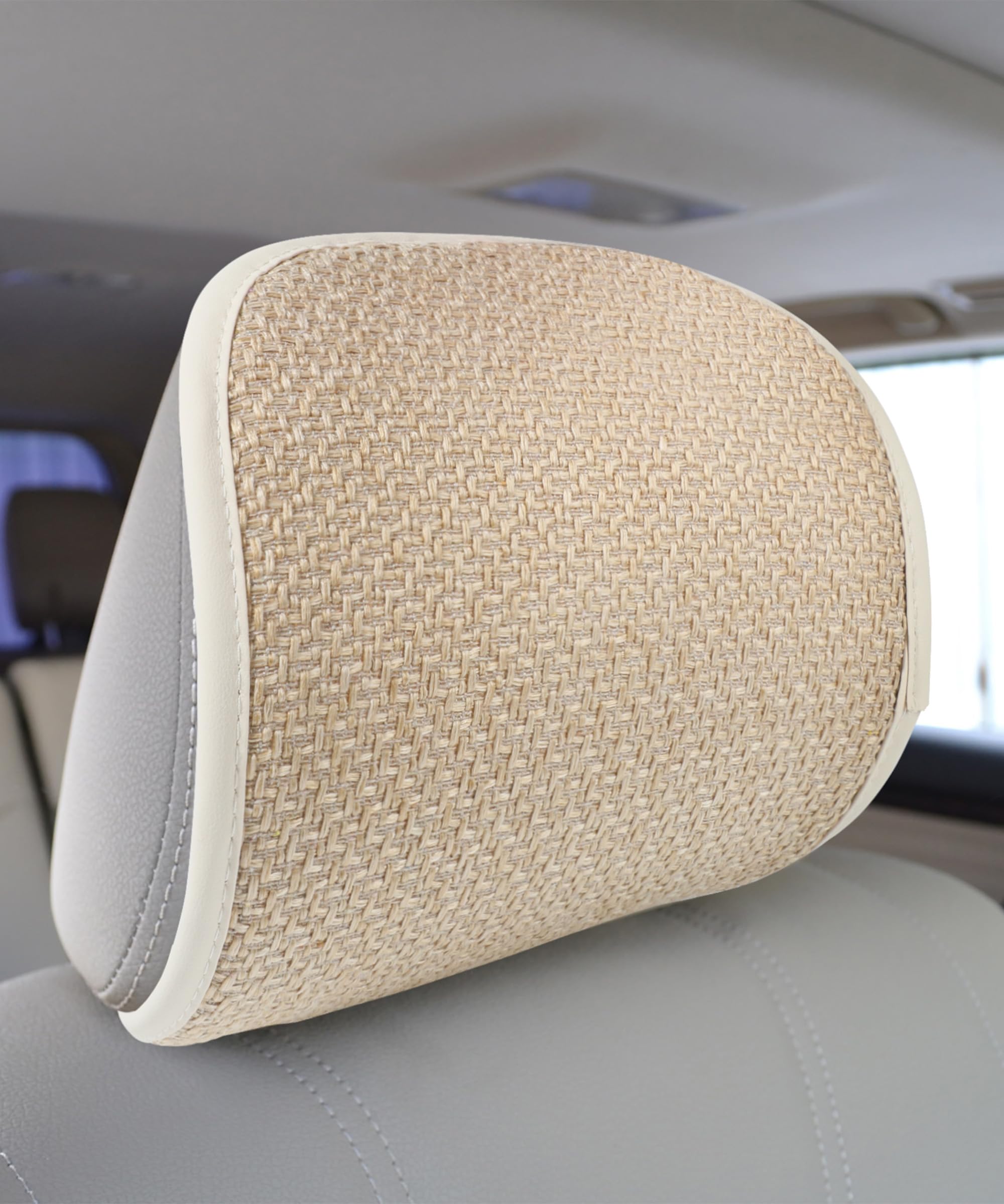 Amazon.com: RACOONA 2Pcs Car Headrest Covers,Head Rest Cover for Car ...