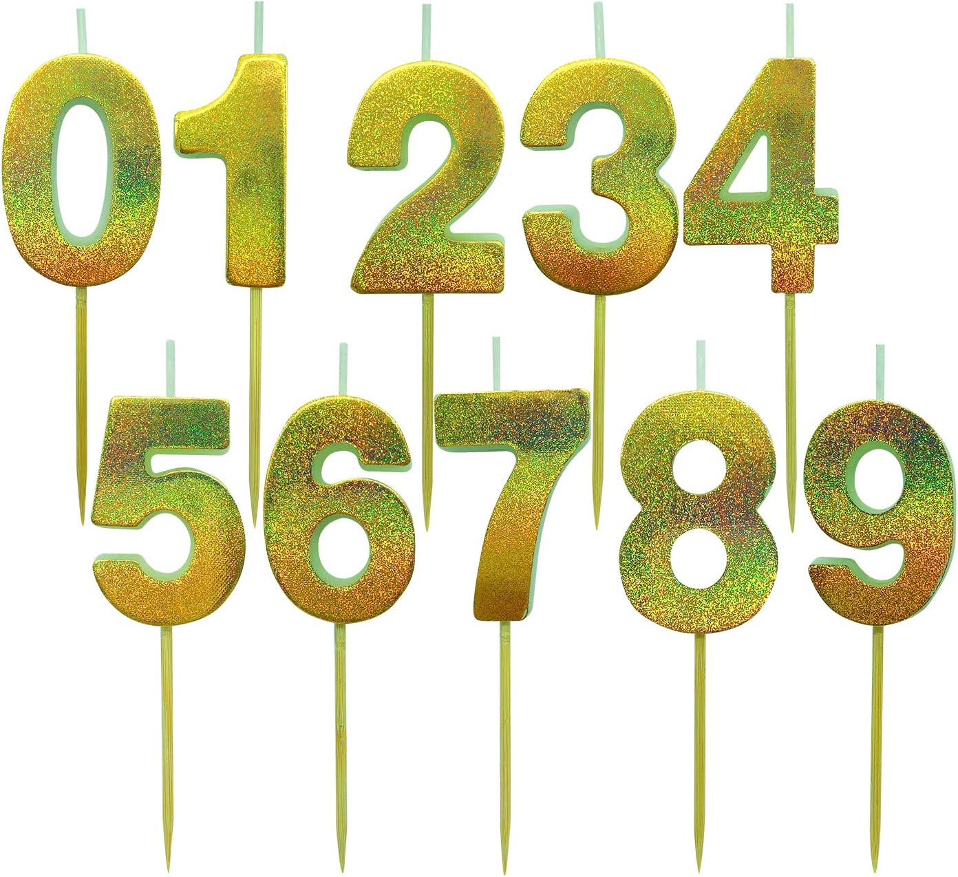 Amazon.com: Number Candles Rainbow for Happy Birthday Cake Numbers ...