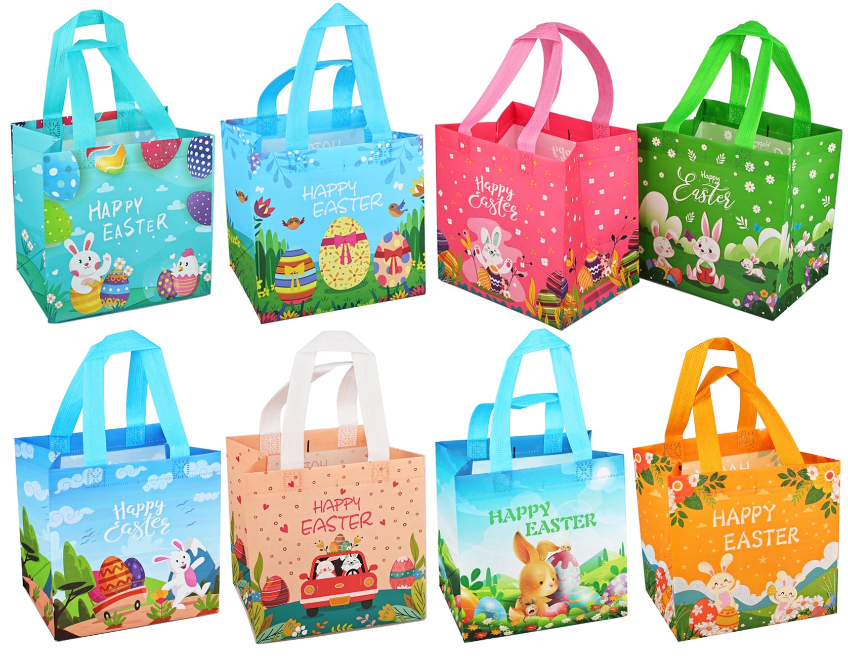 Amazon.com: Venforze 24PCS Easter Egg Hunt Bags, Easter Tote Bags ...