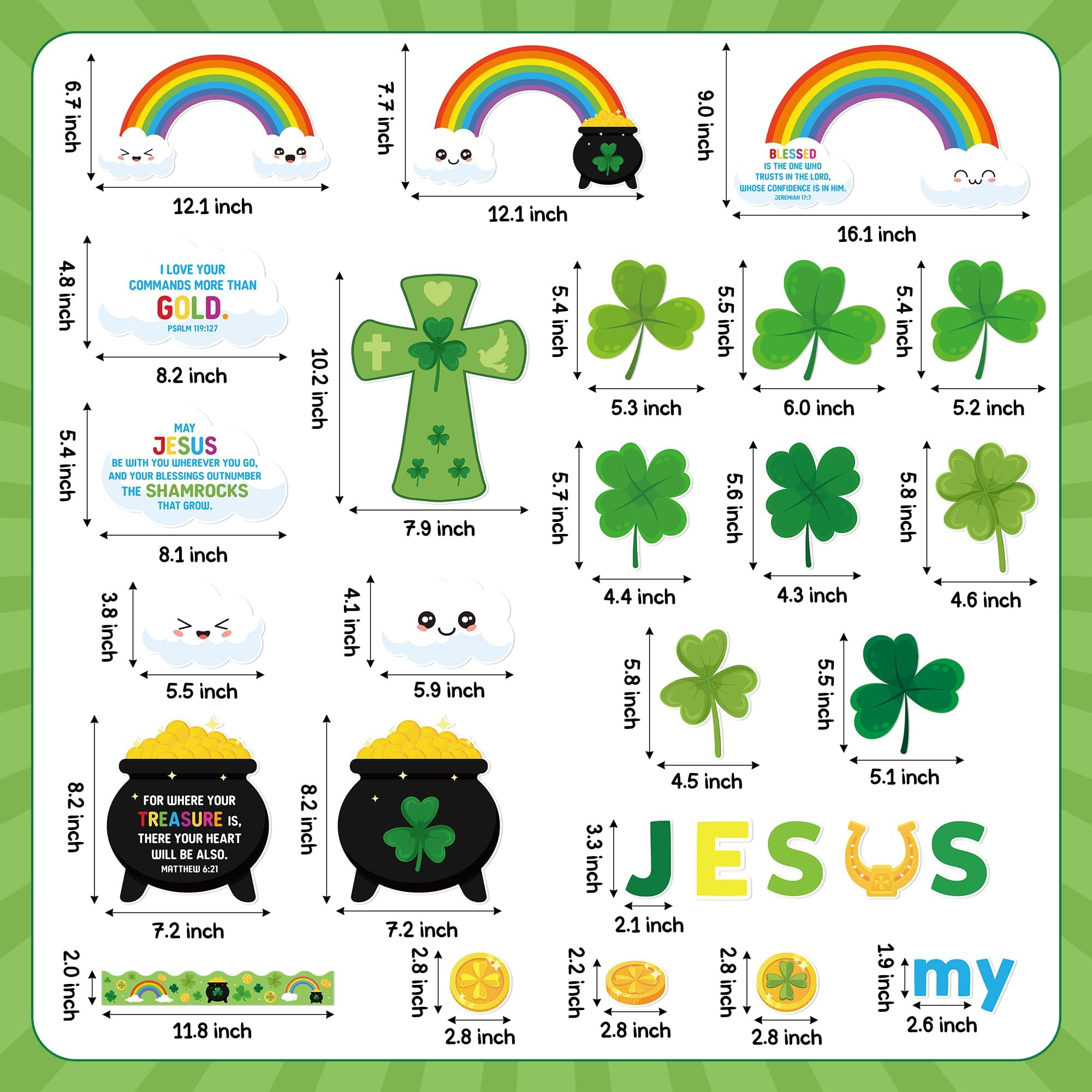 Snapklik.com : St Patricks Day Religious Bulletin Board - 123Pcs Jesus ...