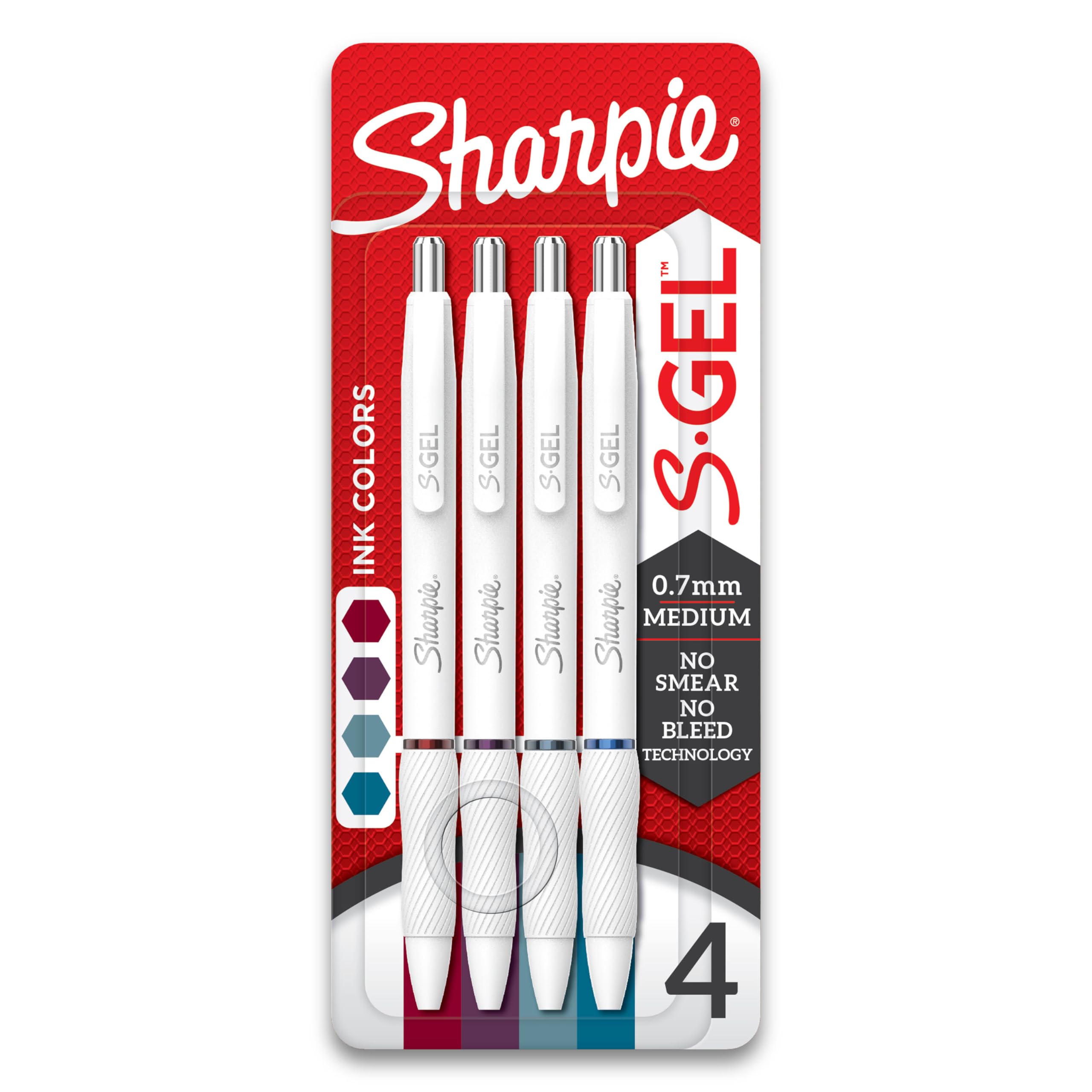 Sharpie S-Gel Pens, Fashion Barrel Gel Pens, Pearl White Body, Medium ...