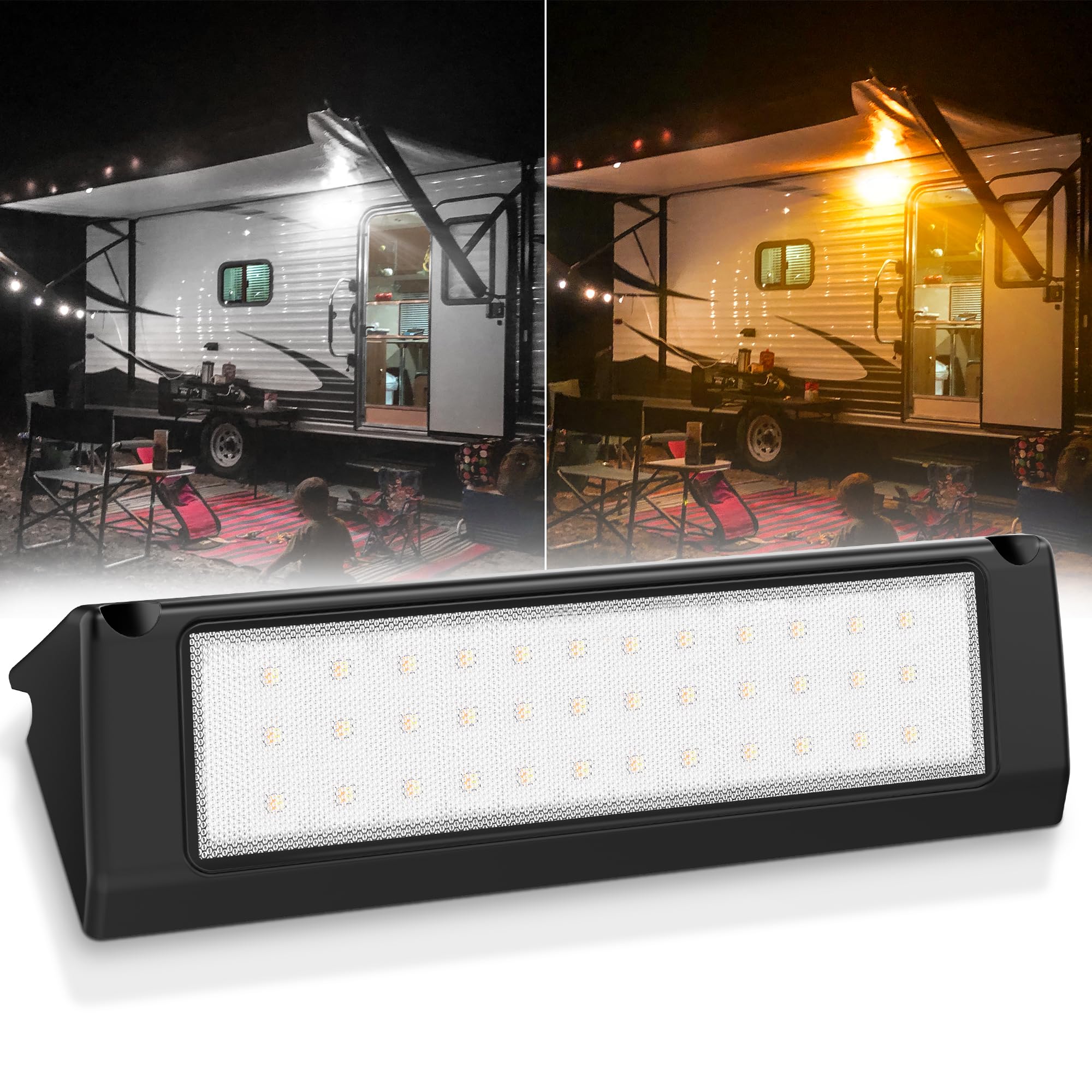 Snapklik.com : RV Porch Light, 9 Inch 54W Amber/White LED Exterior ...
