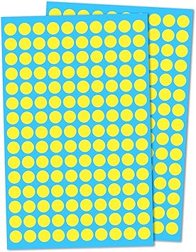 1cm Round Colour Coding Circle Dot Sticker Labels - Yellow, Pack of ...