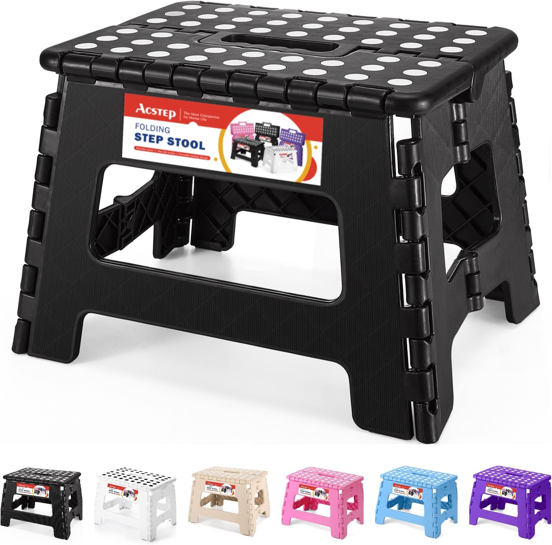 Amazon.com: Rubbermaid RM-PL1W Folding 1-Step Plastic Step Stool ...