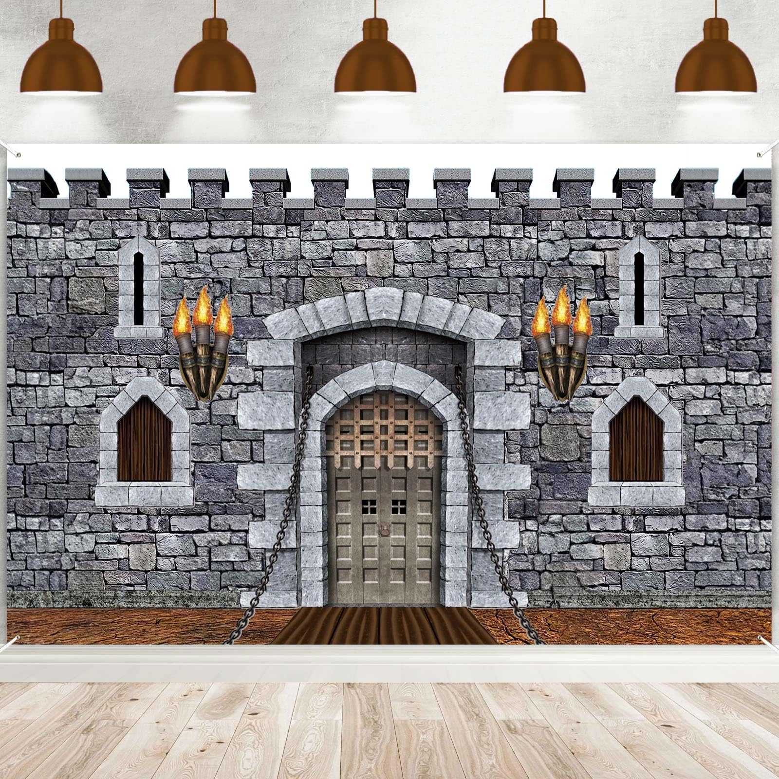 Amazon.com: Tiamon Medieval Knight Party Photography Backdrop Medieval ...