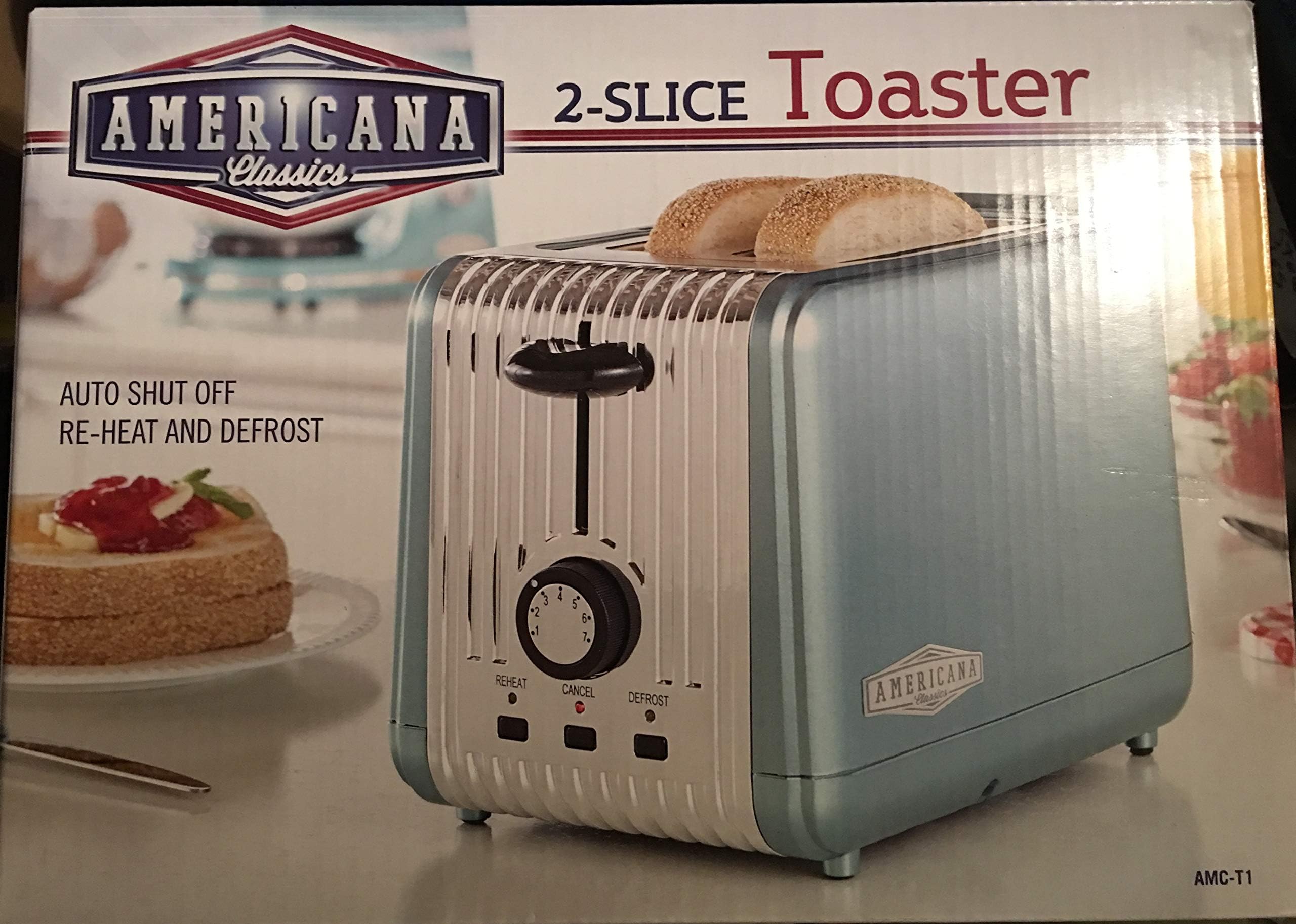 Amazon.com: Americana Classics 2-Slice Toaster - Aqua Blue: Home & Kitchen